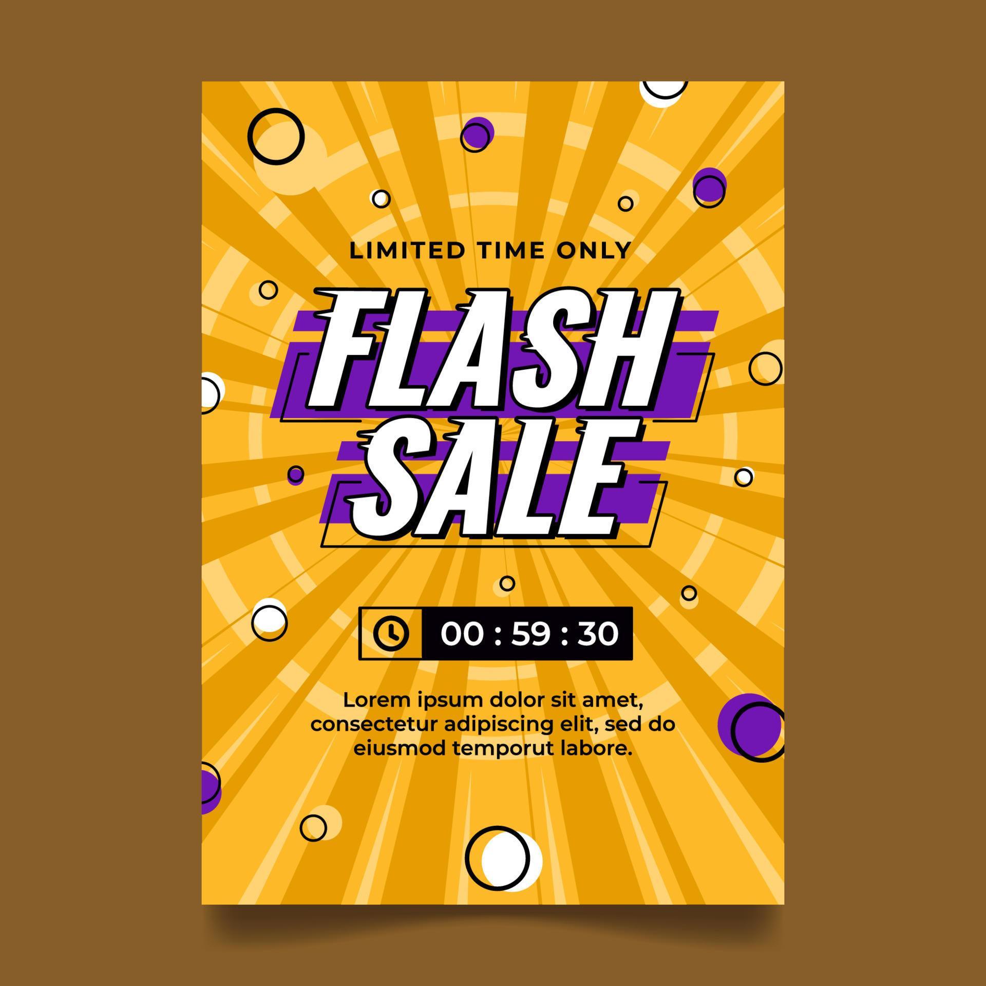 Flash Sale Poster Template 9519755 Vector Art at Vecteezy