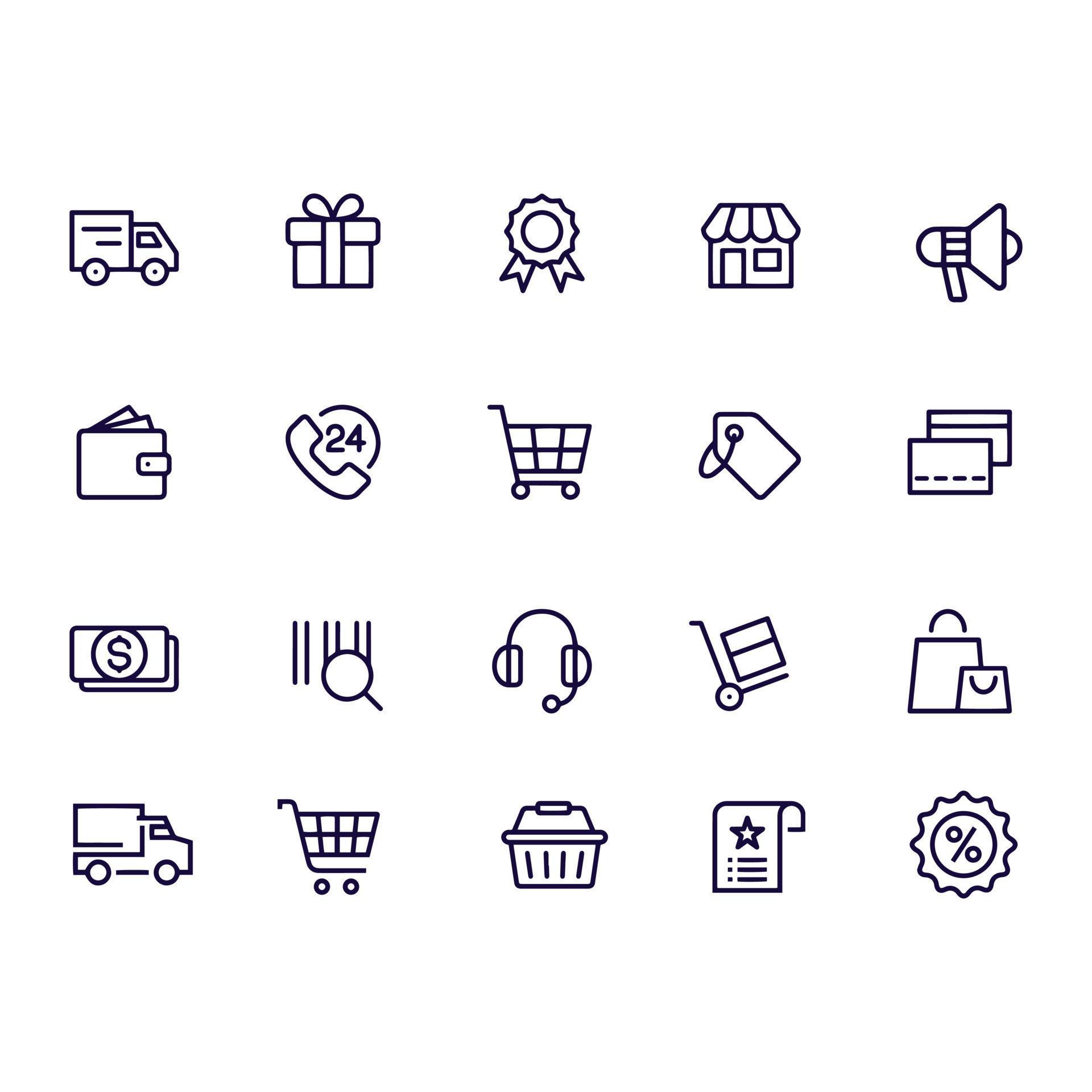 Retail icons vector design 9520374 Vector Art at Vecteezy