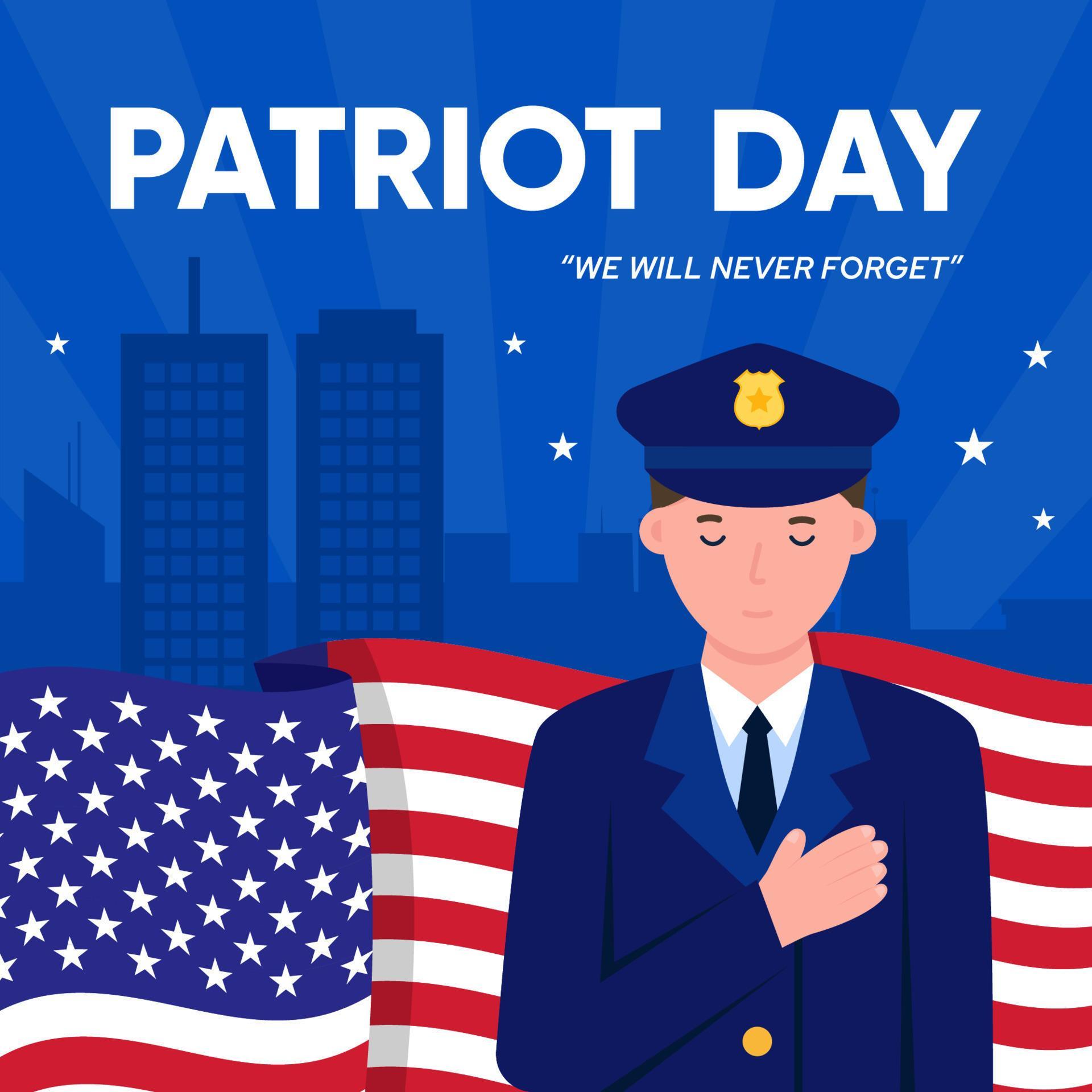 Patriot Day 911 Celebration Day For Social Media Post or Greeting Card ...