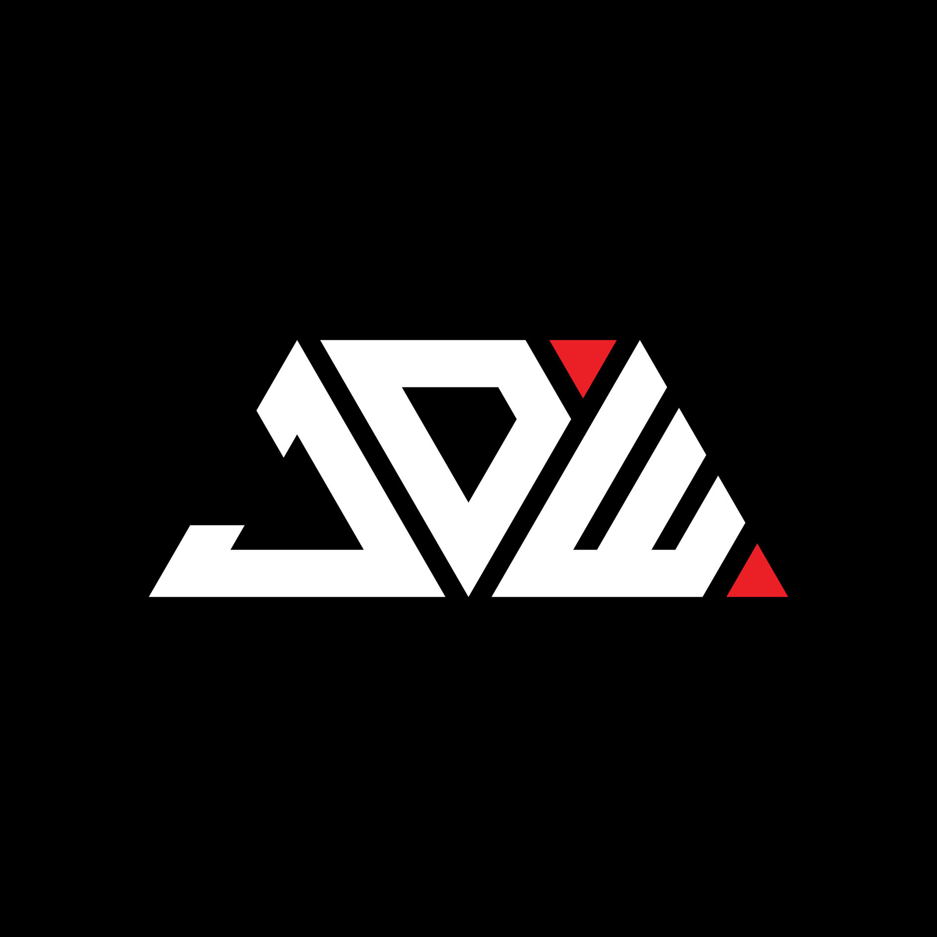 jdw diseño de logotipo de letra triangular con forma de triángulo. monograma de diseño del ...
