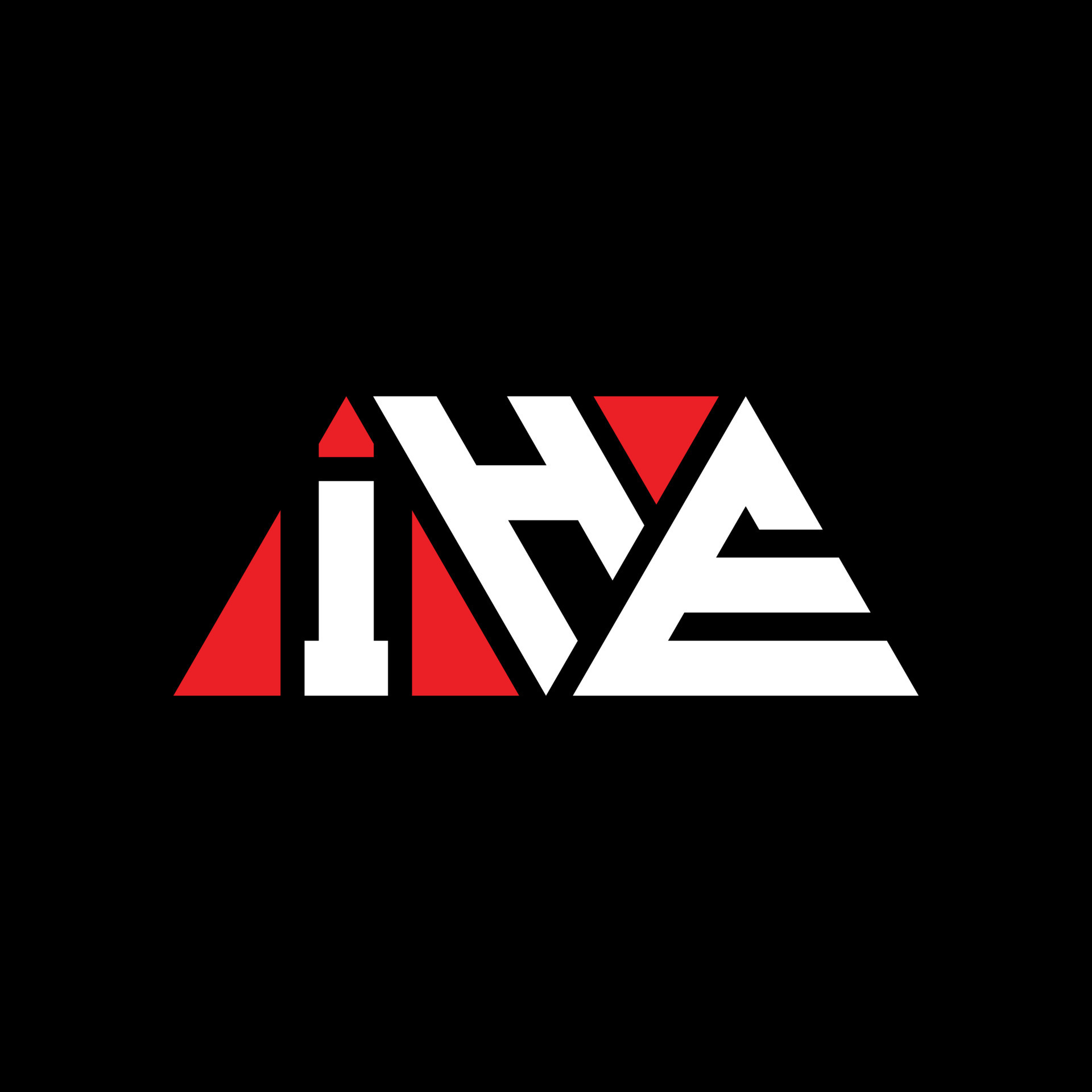 ihe diseño de logotipo de letra triangular con forma de triángulo. monograma de diseño de ...