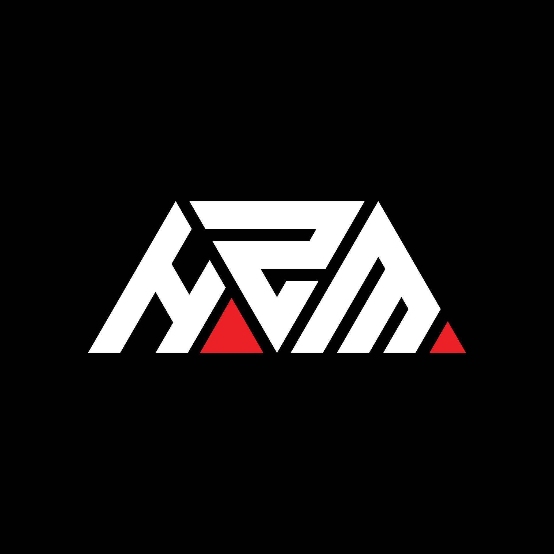 HZM triangle letter logo design with triangle shape. HZM triangle logo design monogram. HZM ...