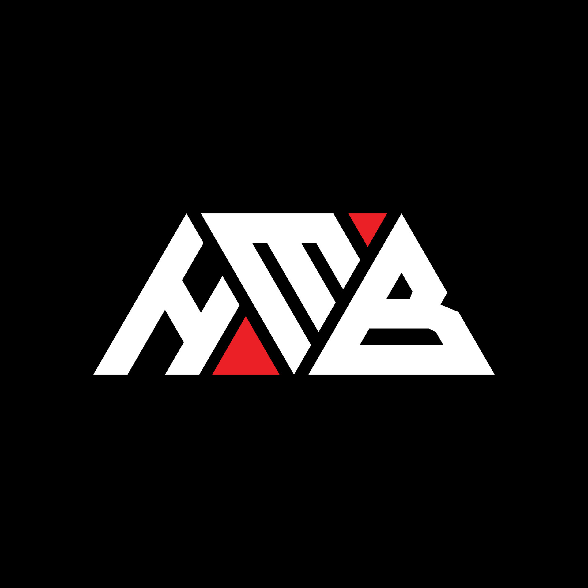 HMB triangle letter logo design with triangle shape. HMB triangle logo design monogram. HMB ...