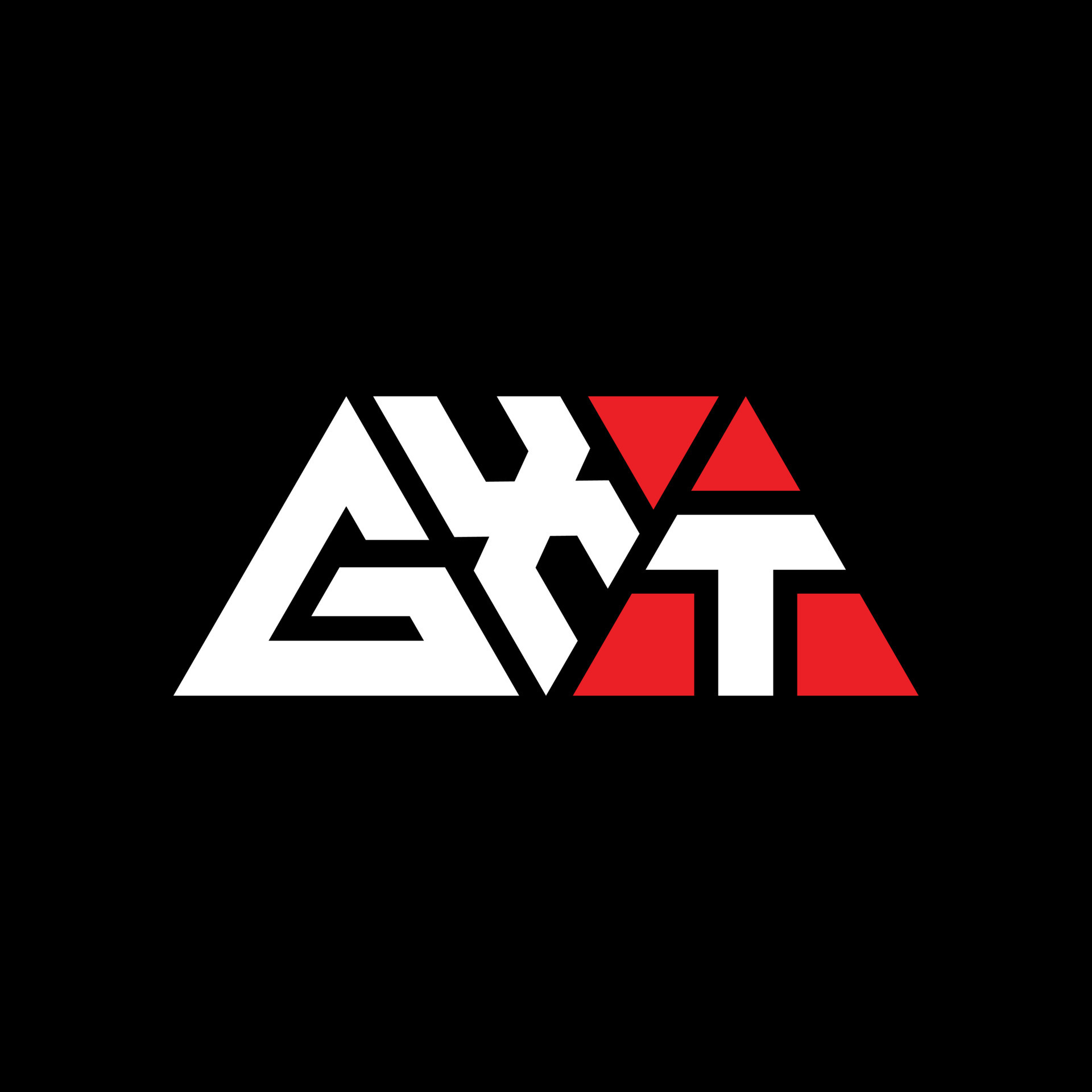 GXT triangle letter logo design with triangle shape. GXT triangle logo design monogram. GXT ...