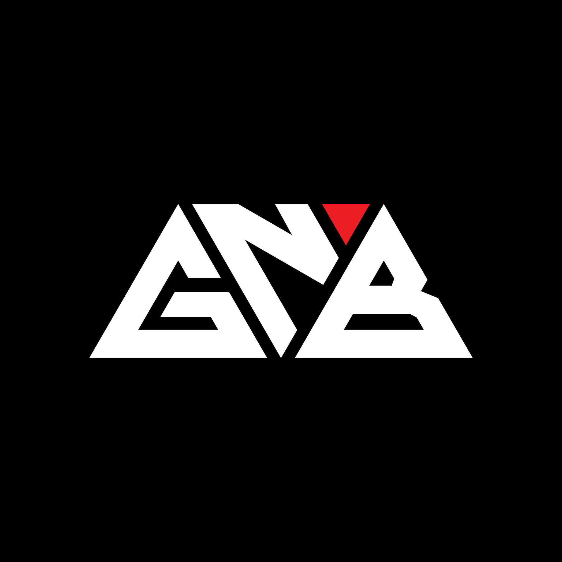 diseño de logotipo de letra triangular gnb con forma de triángulo. monograma de diseño de ...