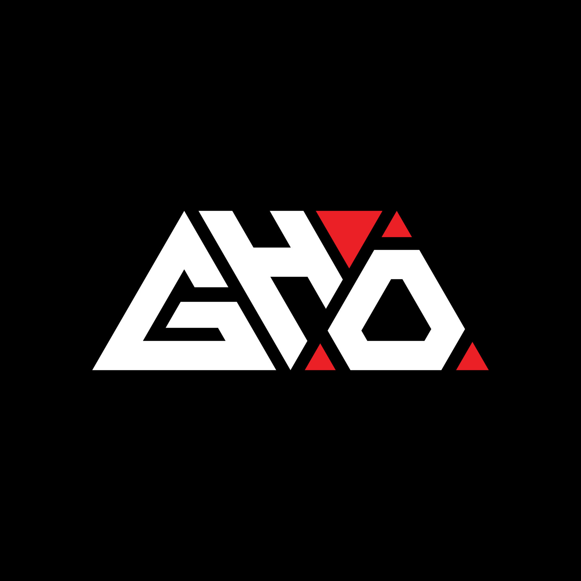 GHO triangle letter logo design with triangle shape. GHO triangle logo design monogram. GHO ...