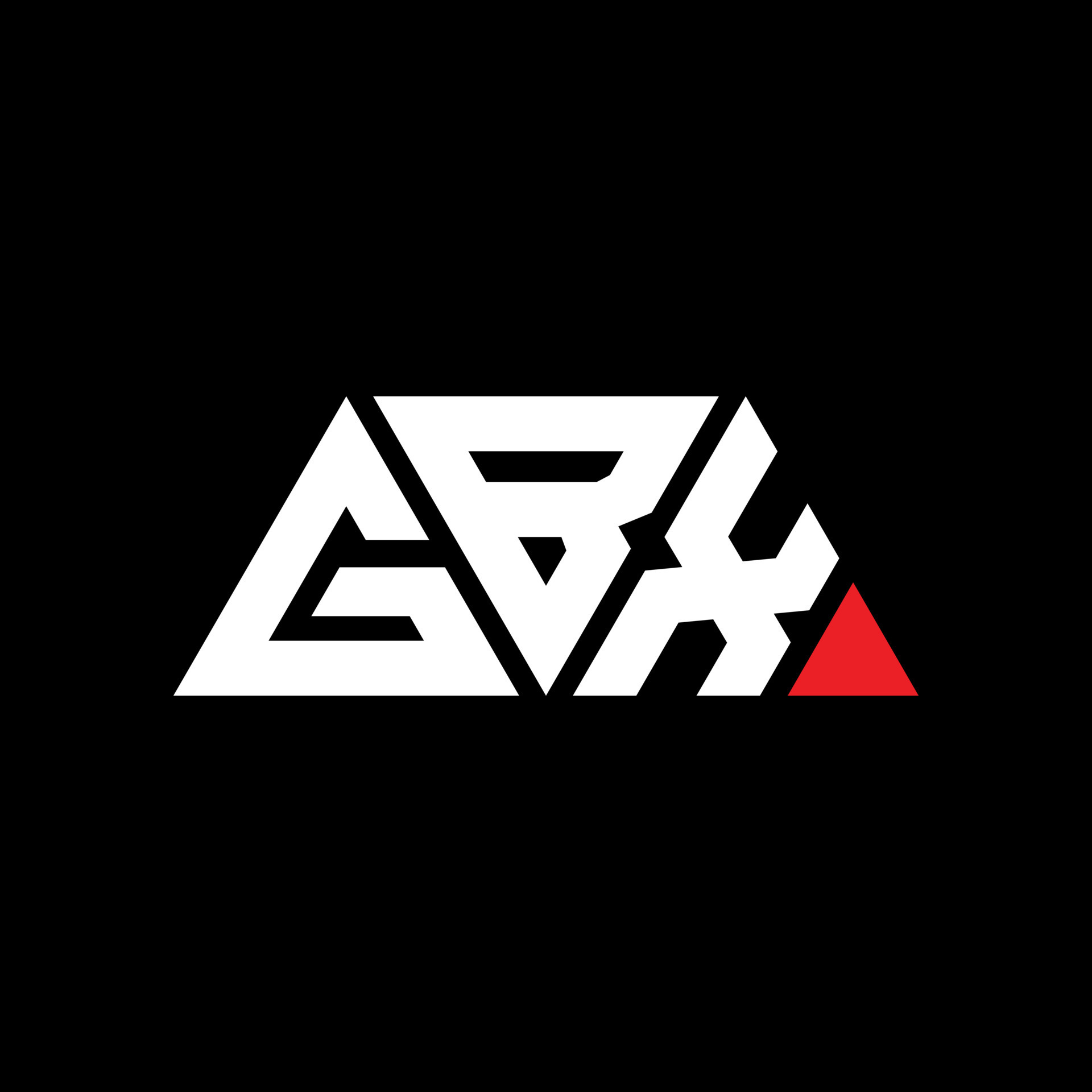 Diseño de logotipo de letra triangular gbx con forma de triángulo. monograma de diseño de ...