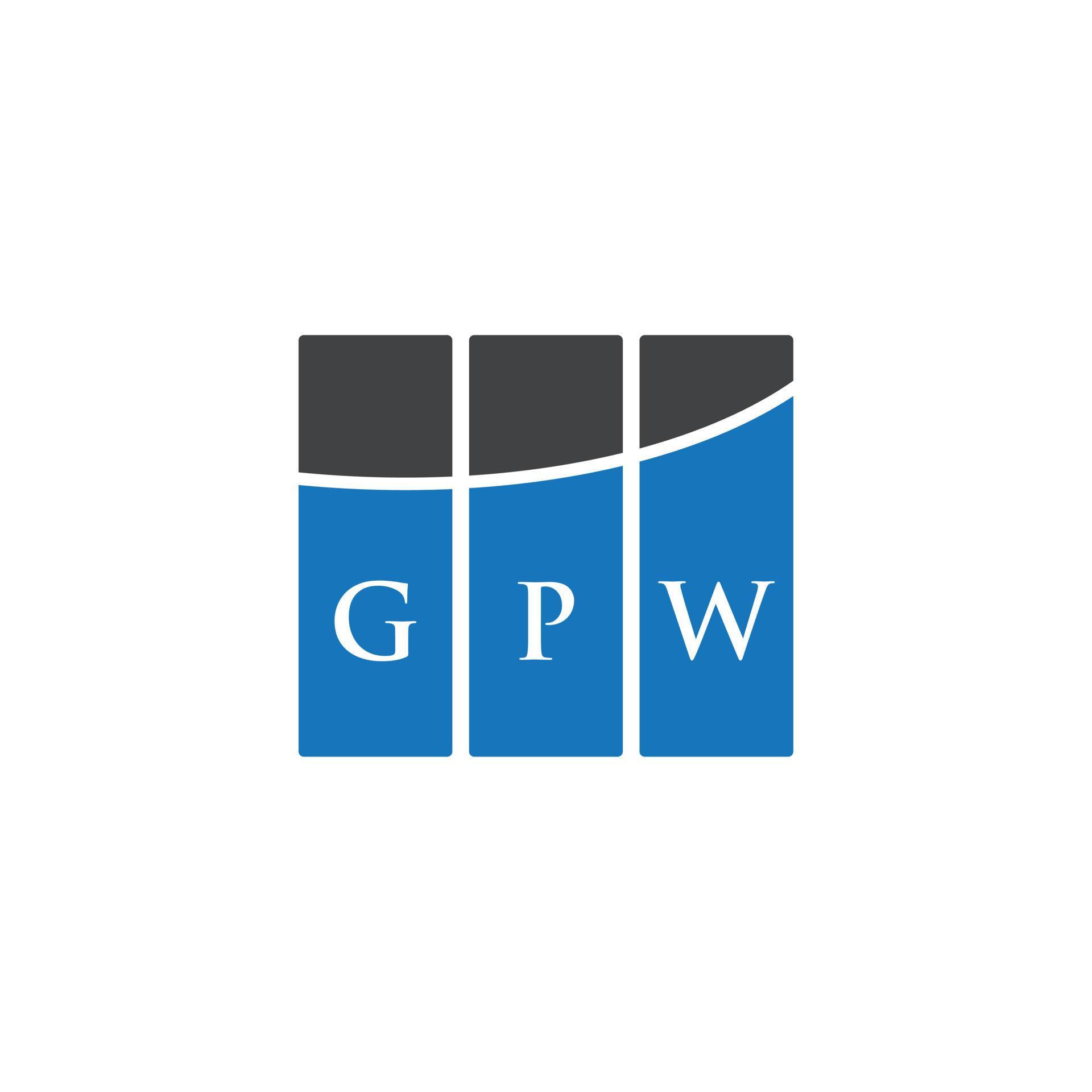 gpw letter design.gpw letter logo design sobre fondo blanco. concepto de logotipo de letra de ...