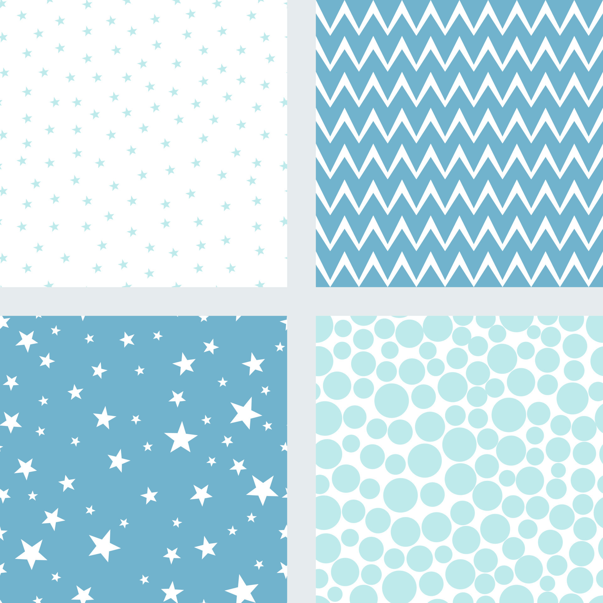 Set of patterns for a boy, stars, polka dots and zigzag 9532961 Vector ...