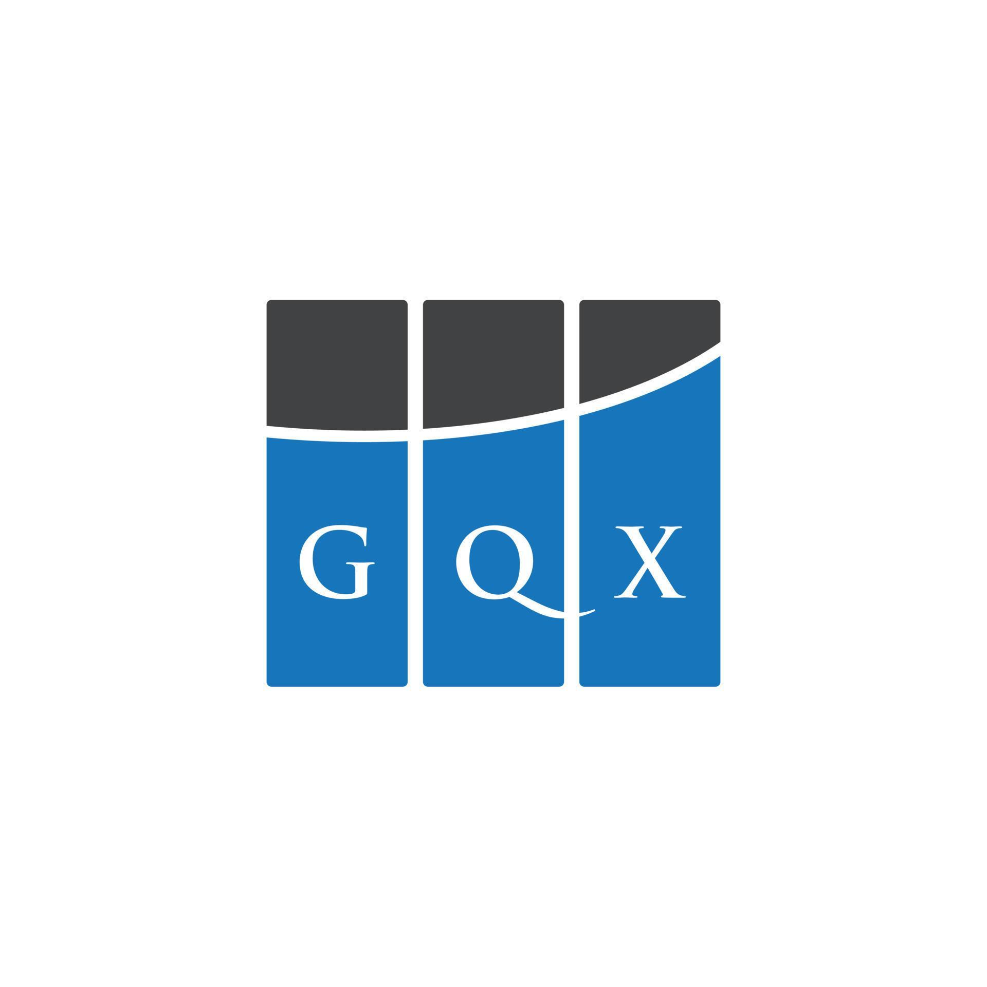 Diseño de letras gqx. Diseño de logotipo de letras gqx sobre fondo blanco. concepto de logotipo ...