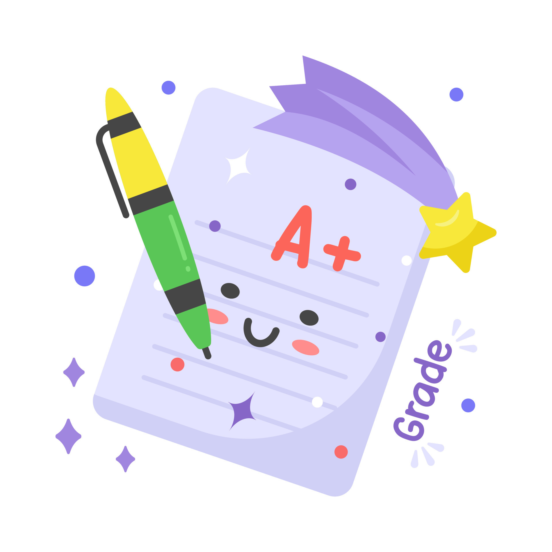 Exam Vector Sticker Education Modern Simple Flat Design Isolated On