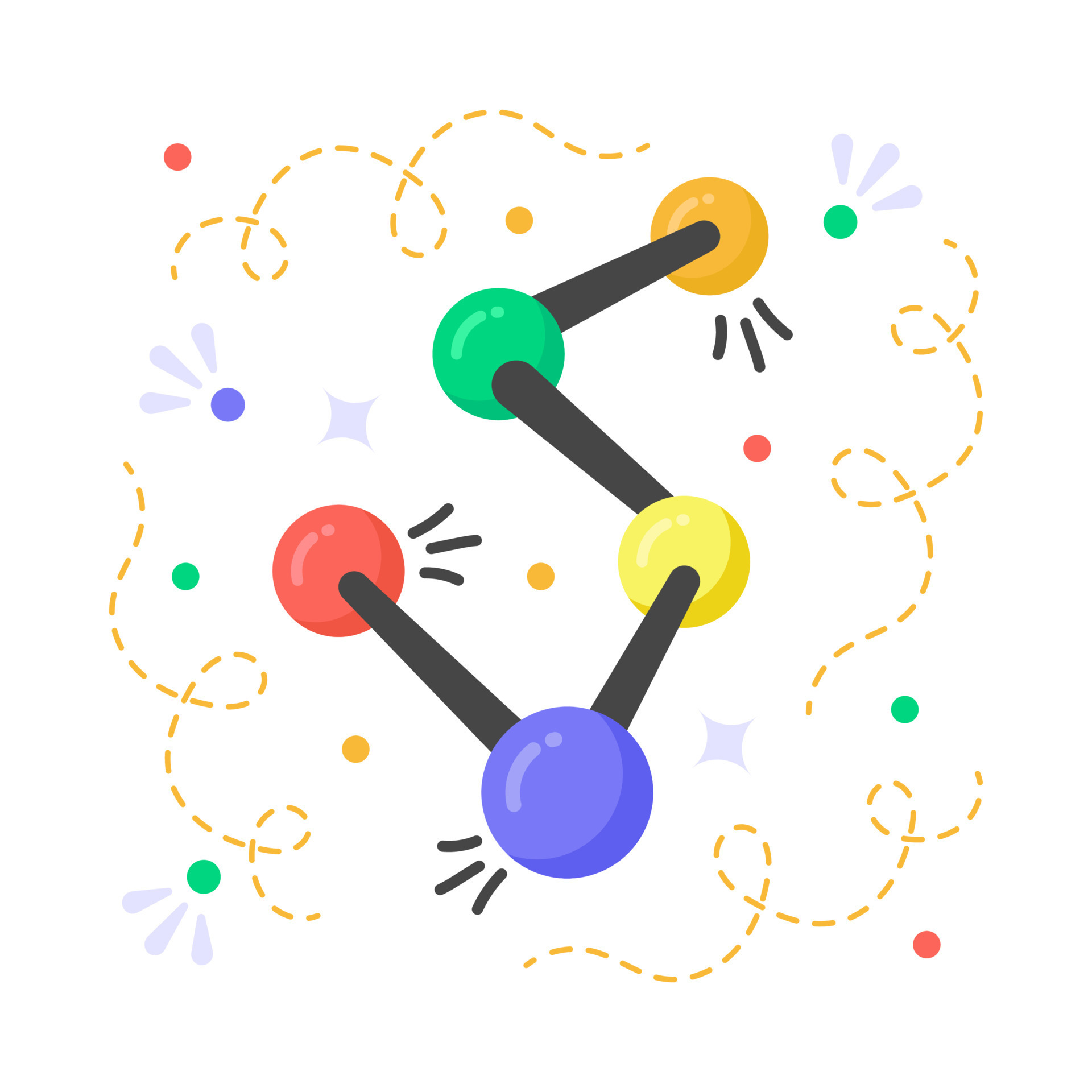 Atom Vector Sticker Education Modern Simple Flat Design Isolated On