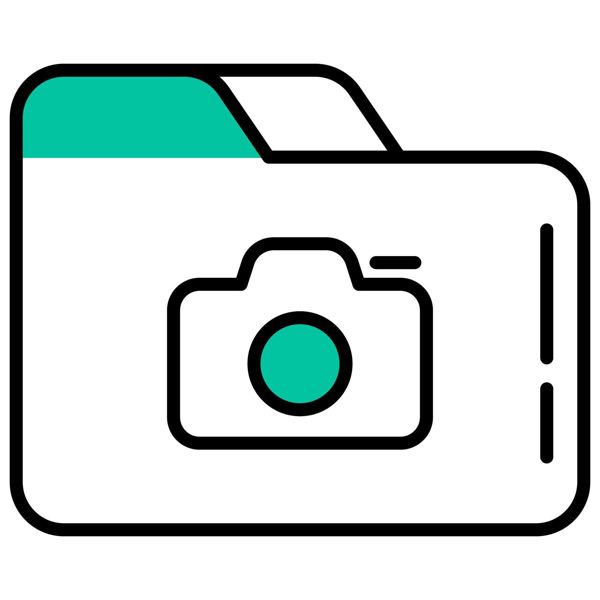 folder and camera 9537889 Vector Art at Vecteezy