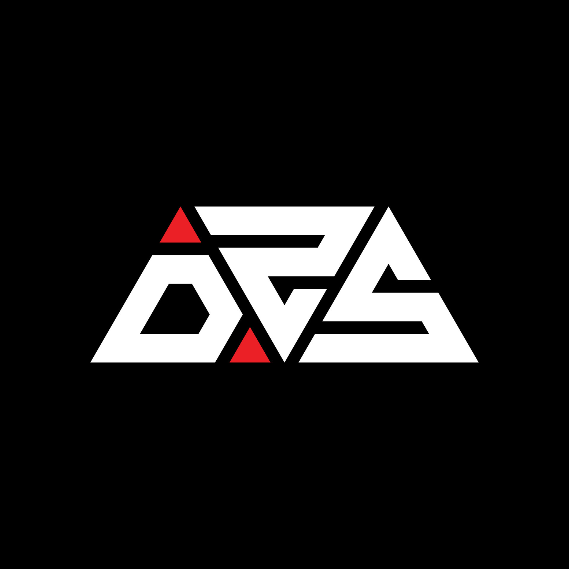 diseño de logotipo de letra triangular dzs con forma de triángulo. monograma de diseño del ...
