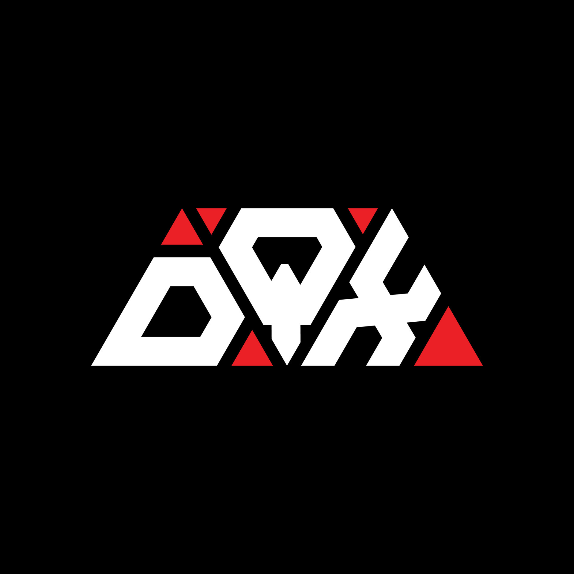 Diseño de logotipo de letra triangular dqx con forma de triángulo. monograma de diseño del ...