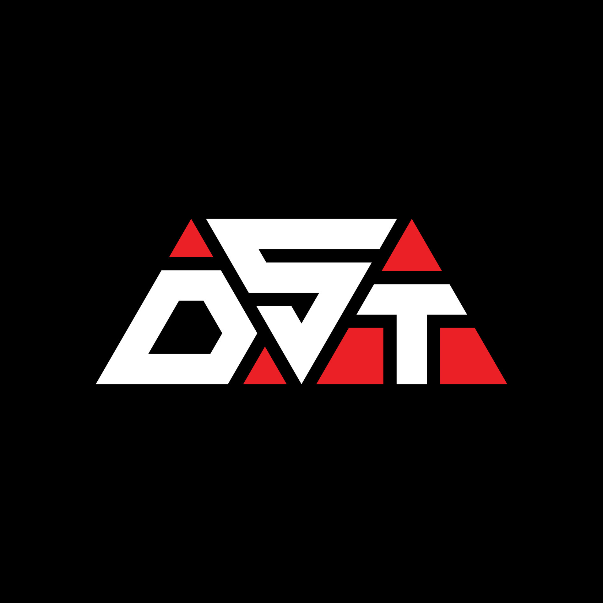 diseño de logotipo de letra de triángulo dst con forma de triángulo ...