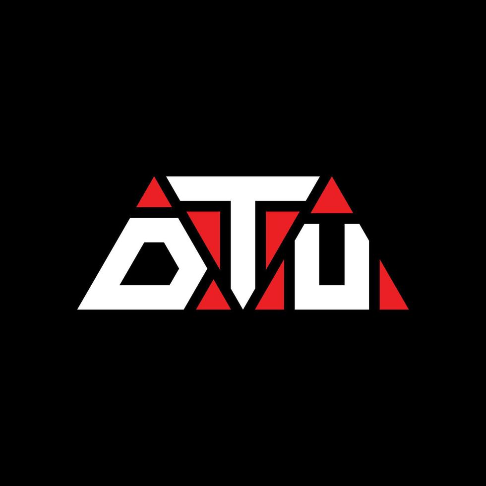 DTU triangle letter logo design with triangle shape. DTU triangle logo design monogram. DTU ...