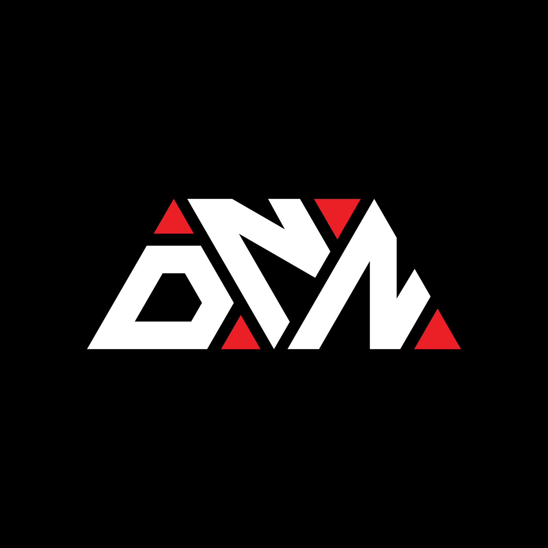 diseño de logotipo de letra de triángulo dnn con forma de triángulo. monograma de diseño de ...