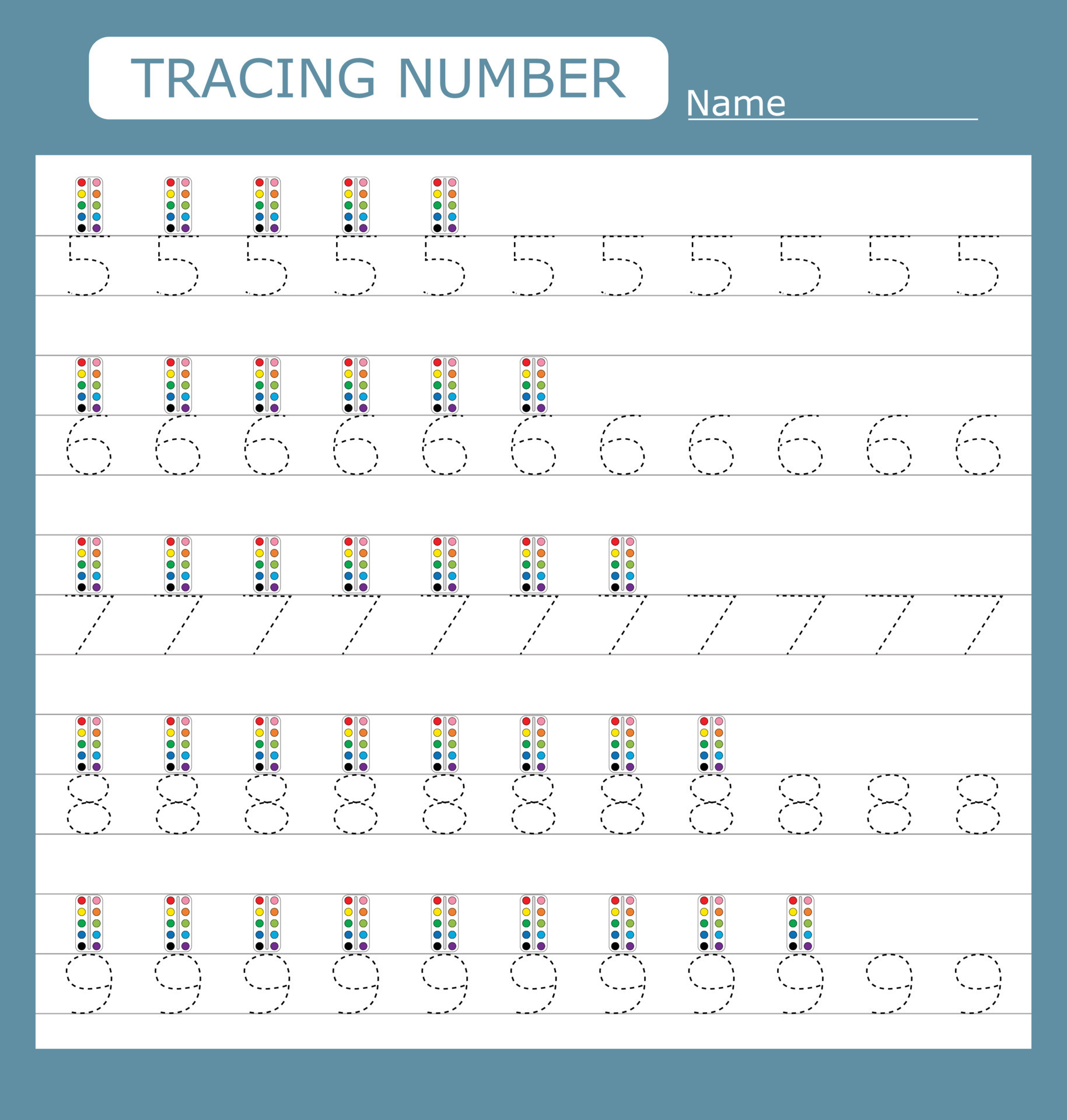 Numbers for kids. Worksheet for kindergarten and preschool. Training to ...