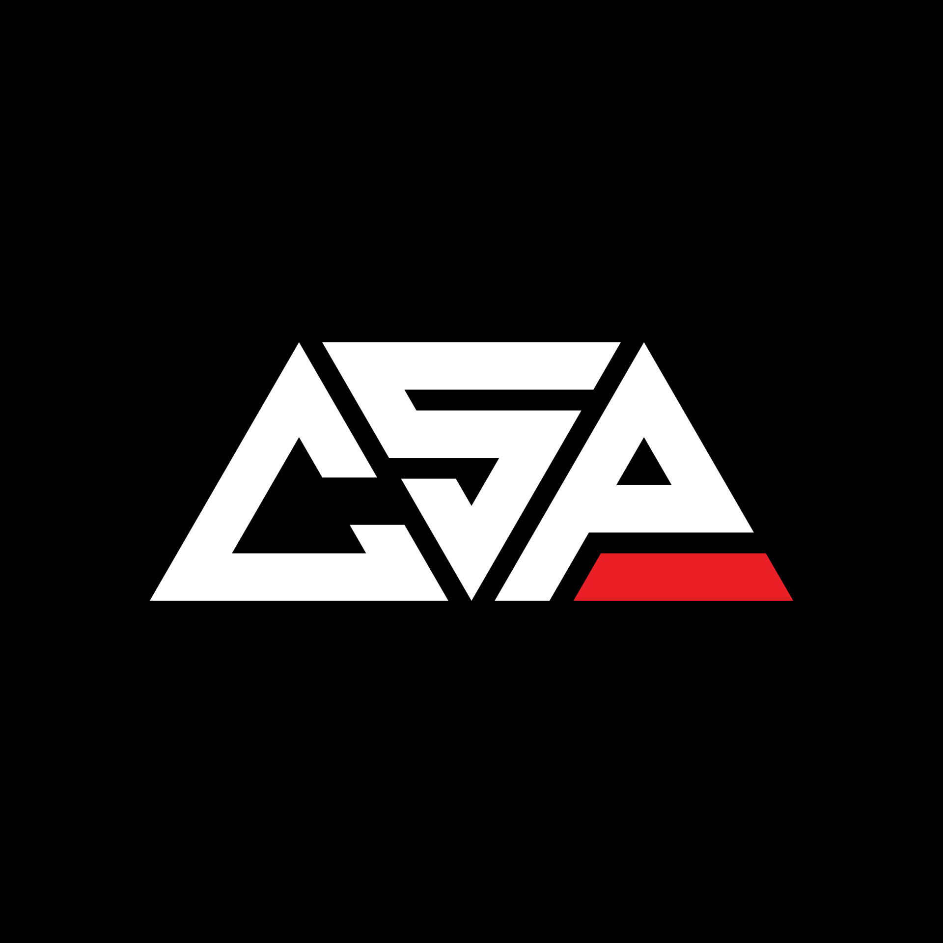 Csp Triangle Letter Logo Design With Triangle Shape Csp Triangle Logo