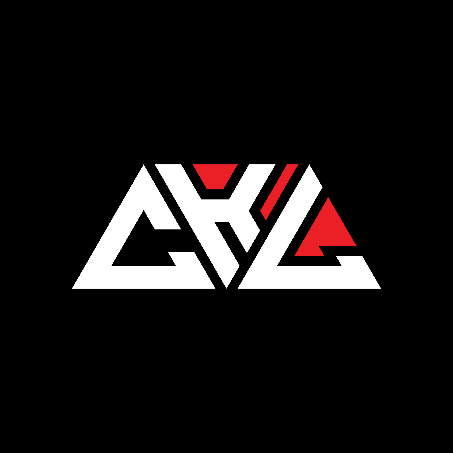 diseño de logotipo de letra de triángulo ckl con forma de triángulo. monograma de diseño de ...