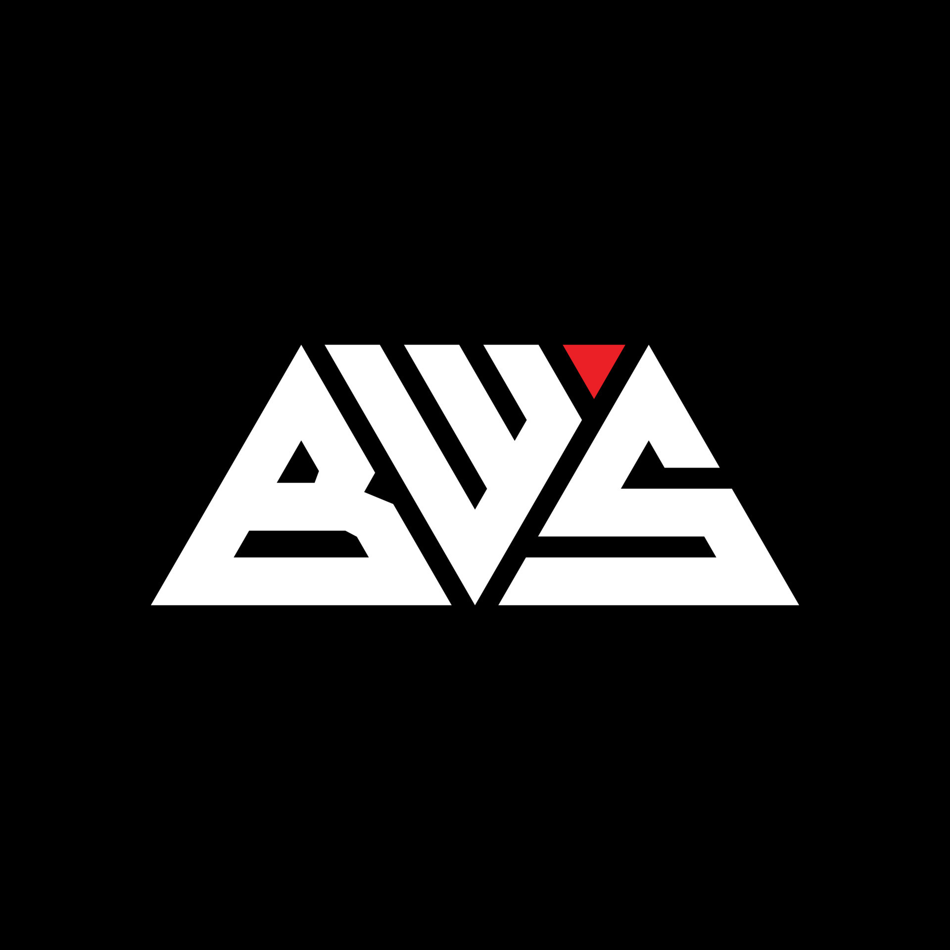 diseño de logotipo de letra triangular bws con forma de triángulo. monograma de diseño de ...