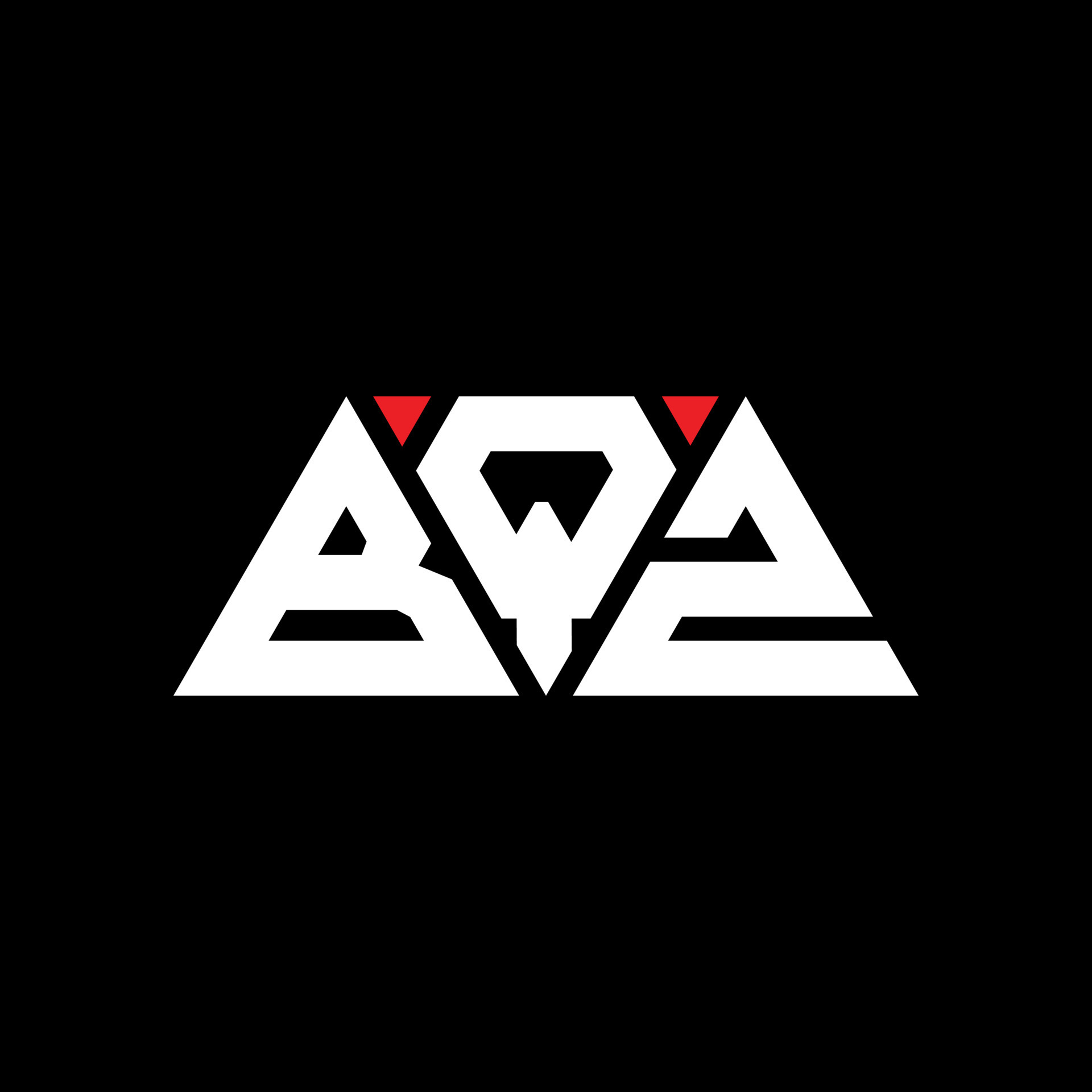 diseño de logotipo de letra triangular bqz con forma de triángulo. monograma de diseño del ...