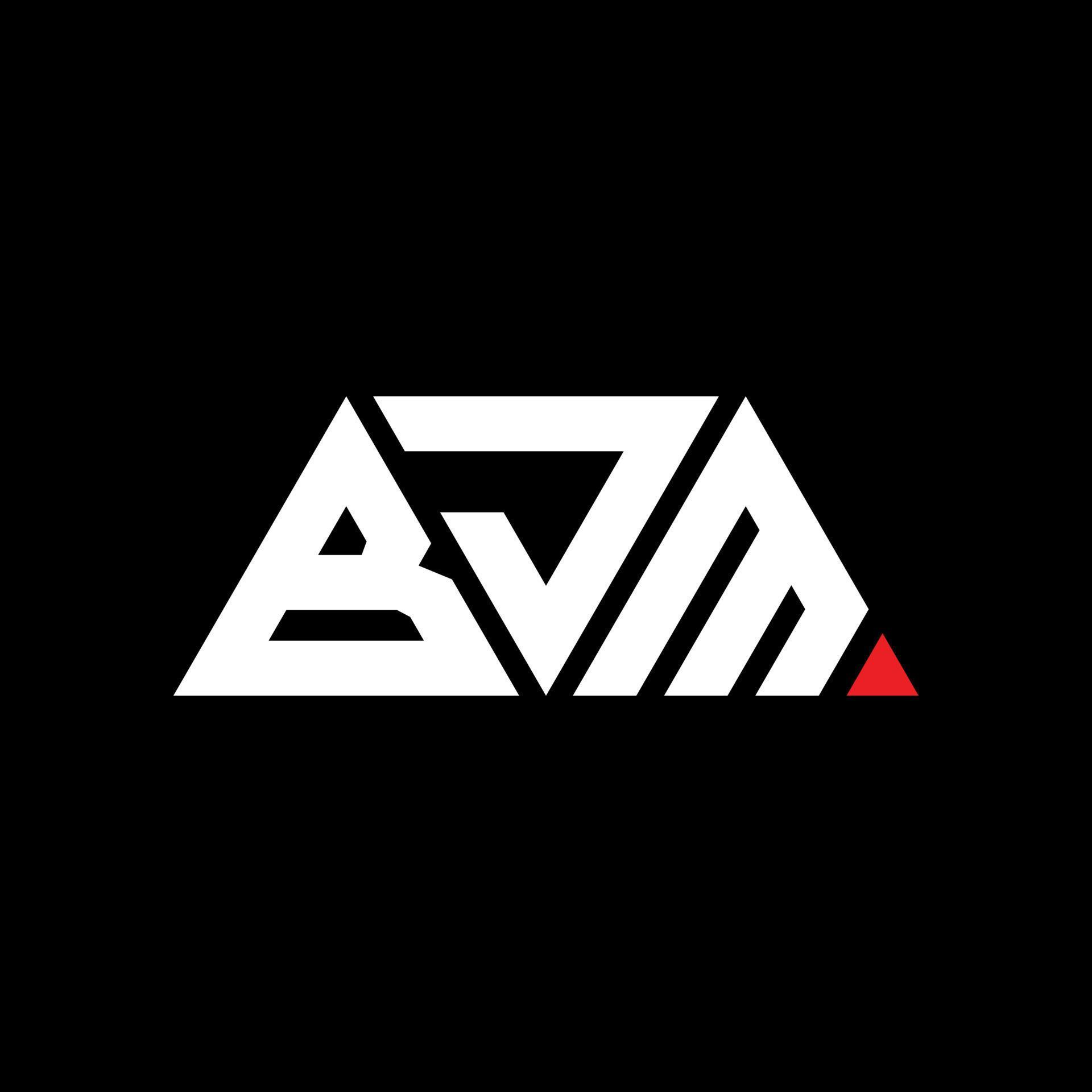 BJM triangle letter logo design with triangle shape. BJM triangle logo design monogram. BJM ...
