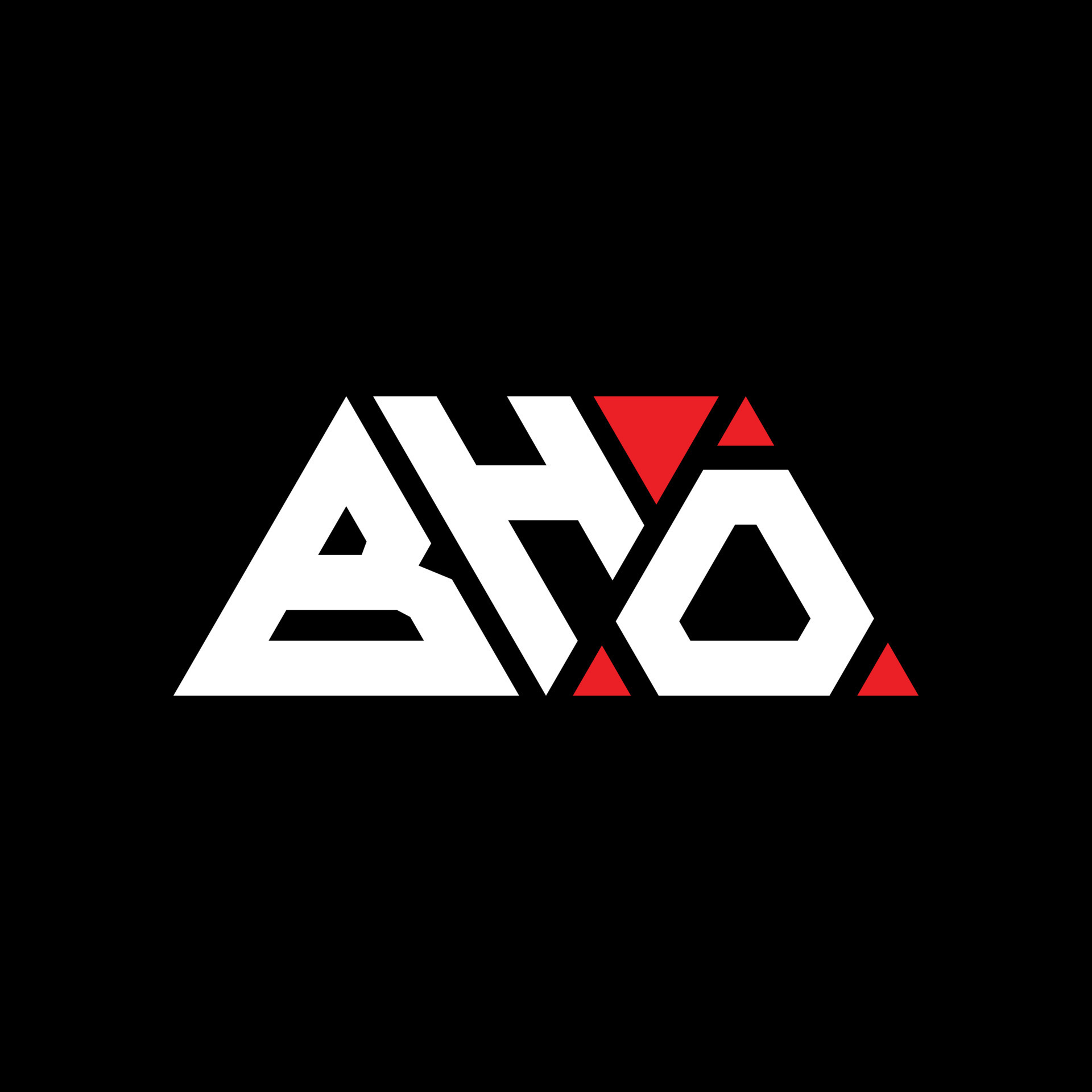 diseño de logotipo de letra triangular bho con forma de triángulo. monograma de diseño de ...