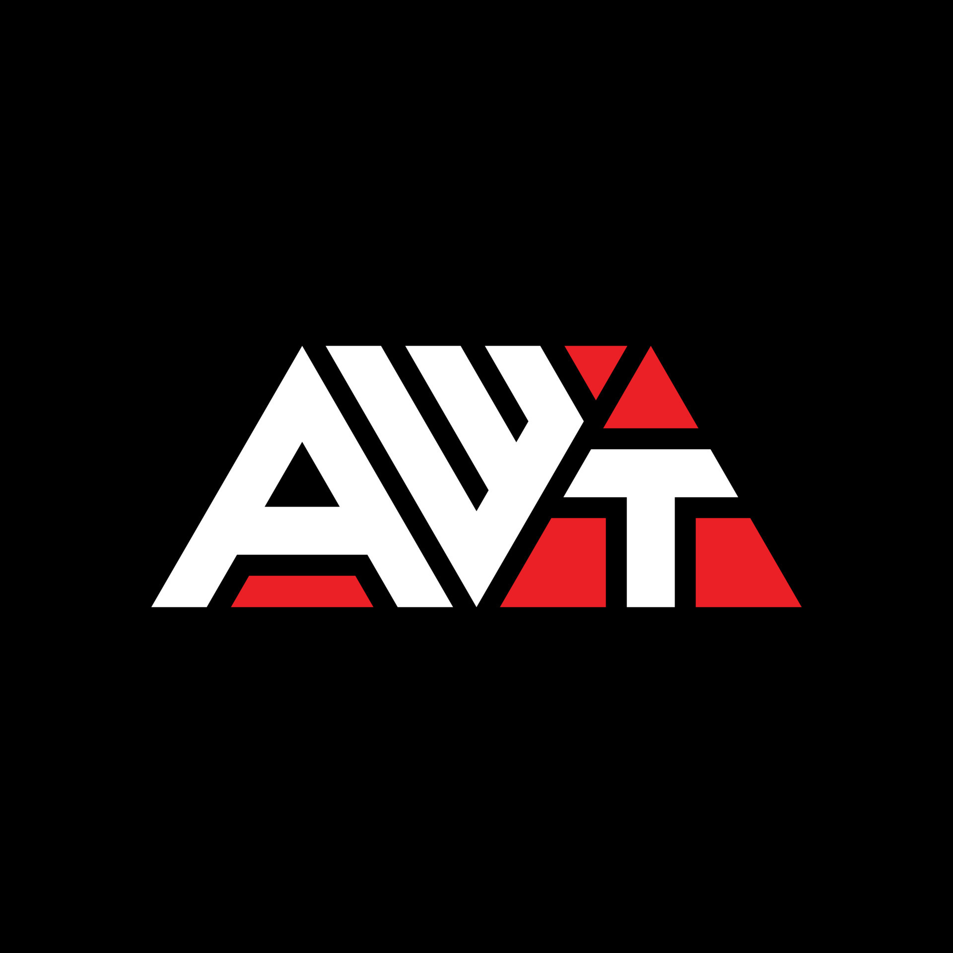 AWT triangle letter logo design with triangle shape. AWT triangle logo ...
