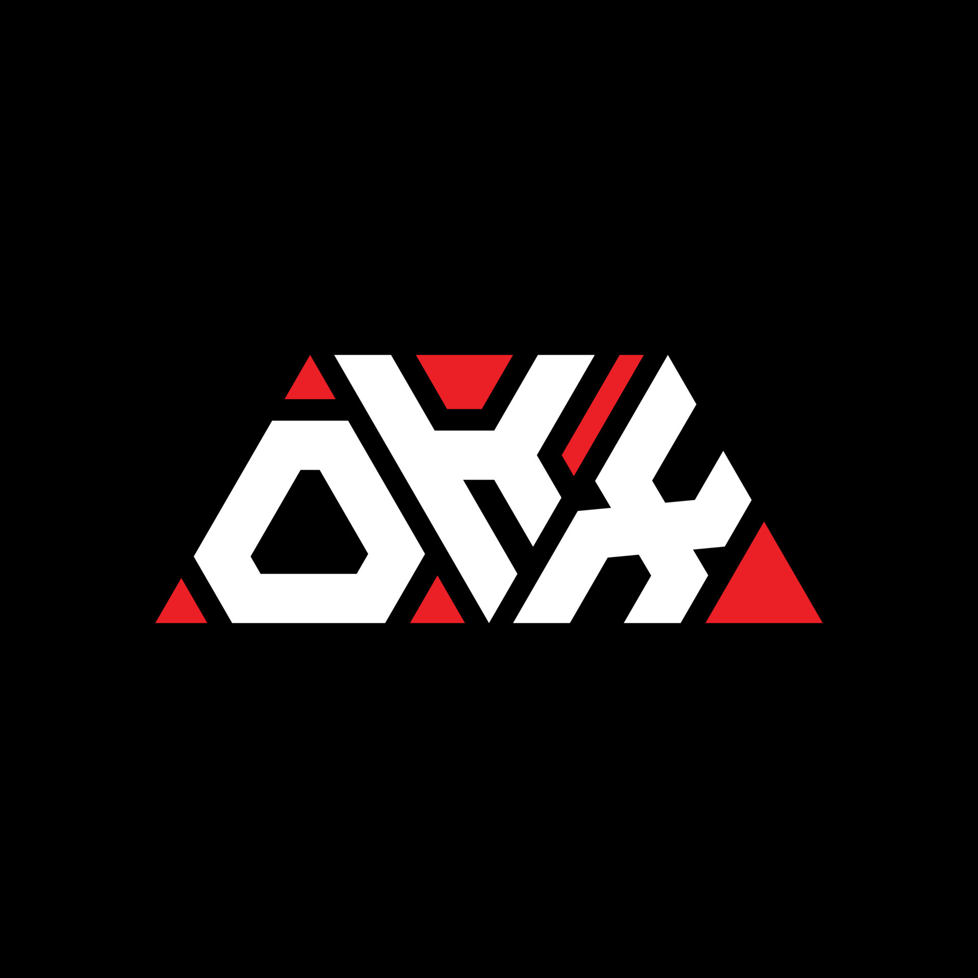 diseño de logotipo de letra triangular okx con forma de triángulo. monograma de diseño del ...
