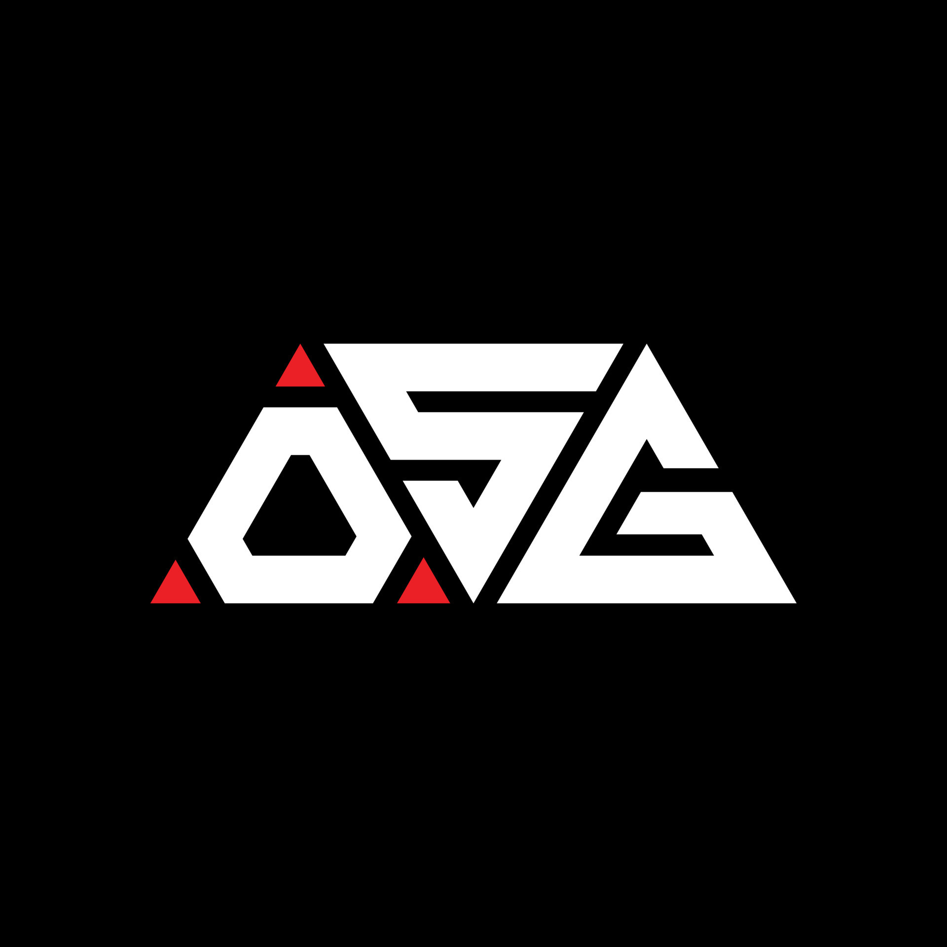 diseño de logotipo de letra triangular osg con forma de triángulo. monograma de diseño del ...