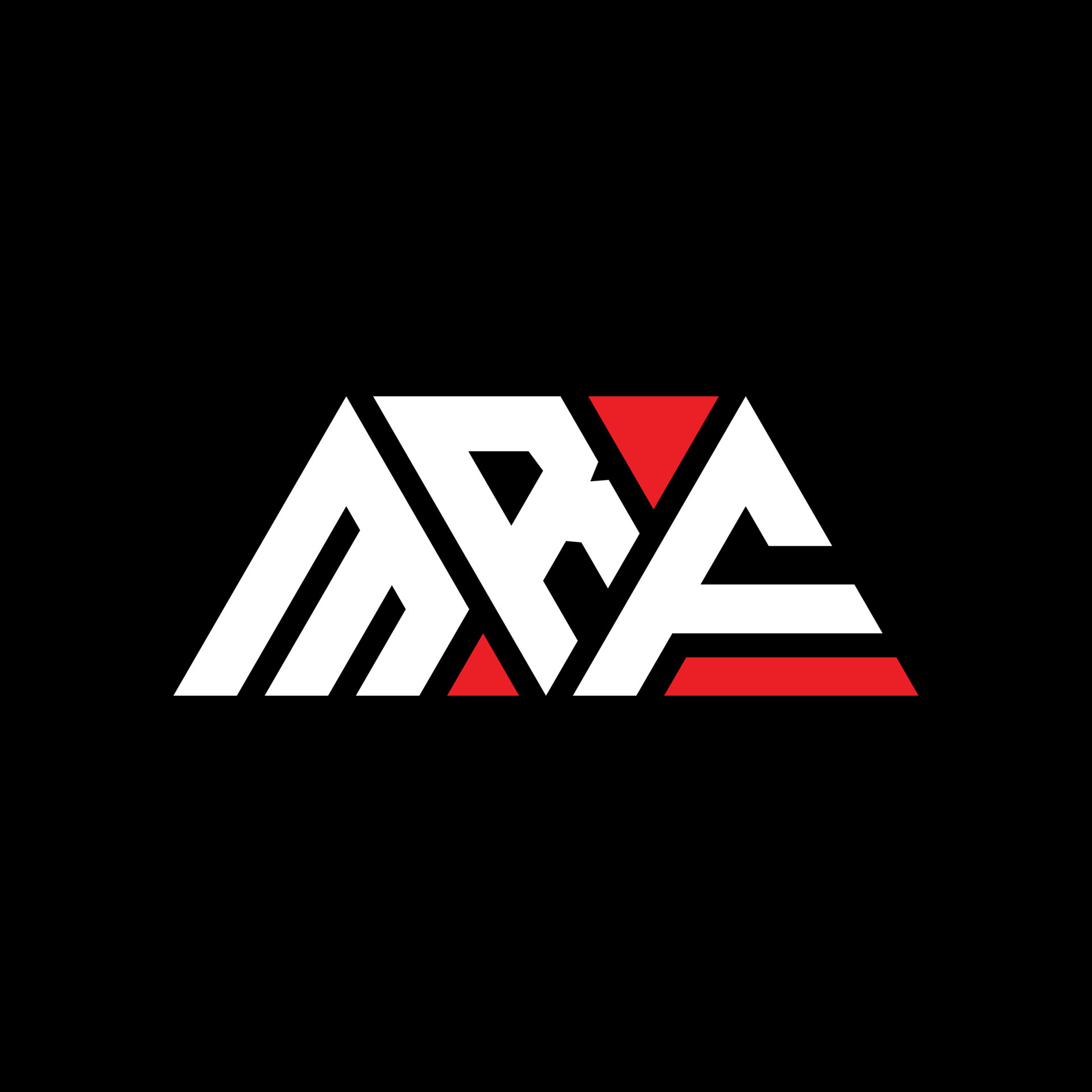 diseño de logotipo de letra de triángulo mrf con forma de triángulo. monograma de diseño de ...
