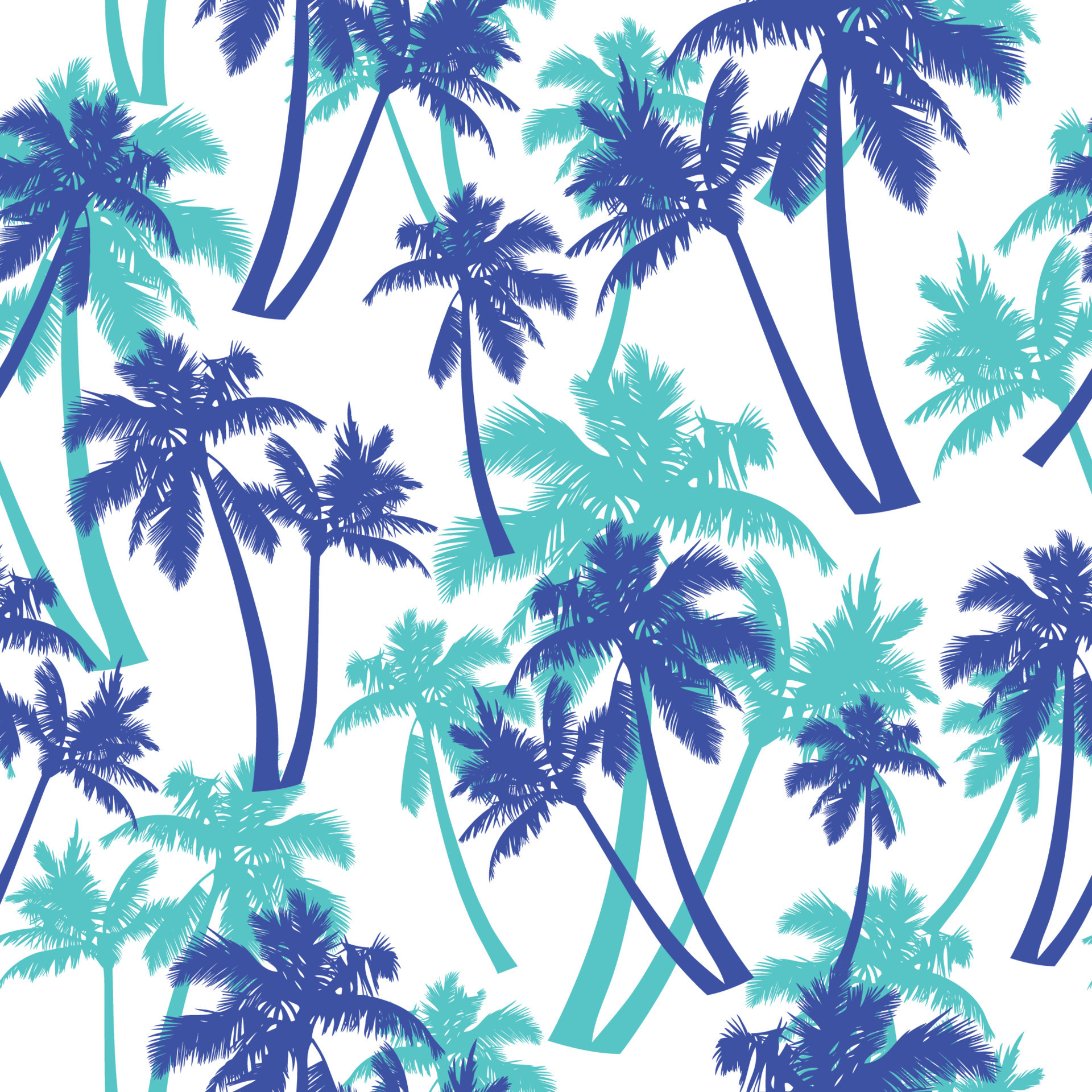 Blue Vector Palm Tree Pattern Isolated On White Background 9549802
