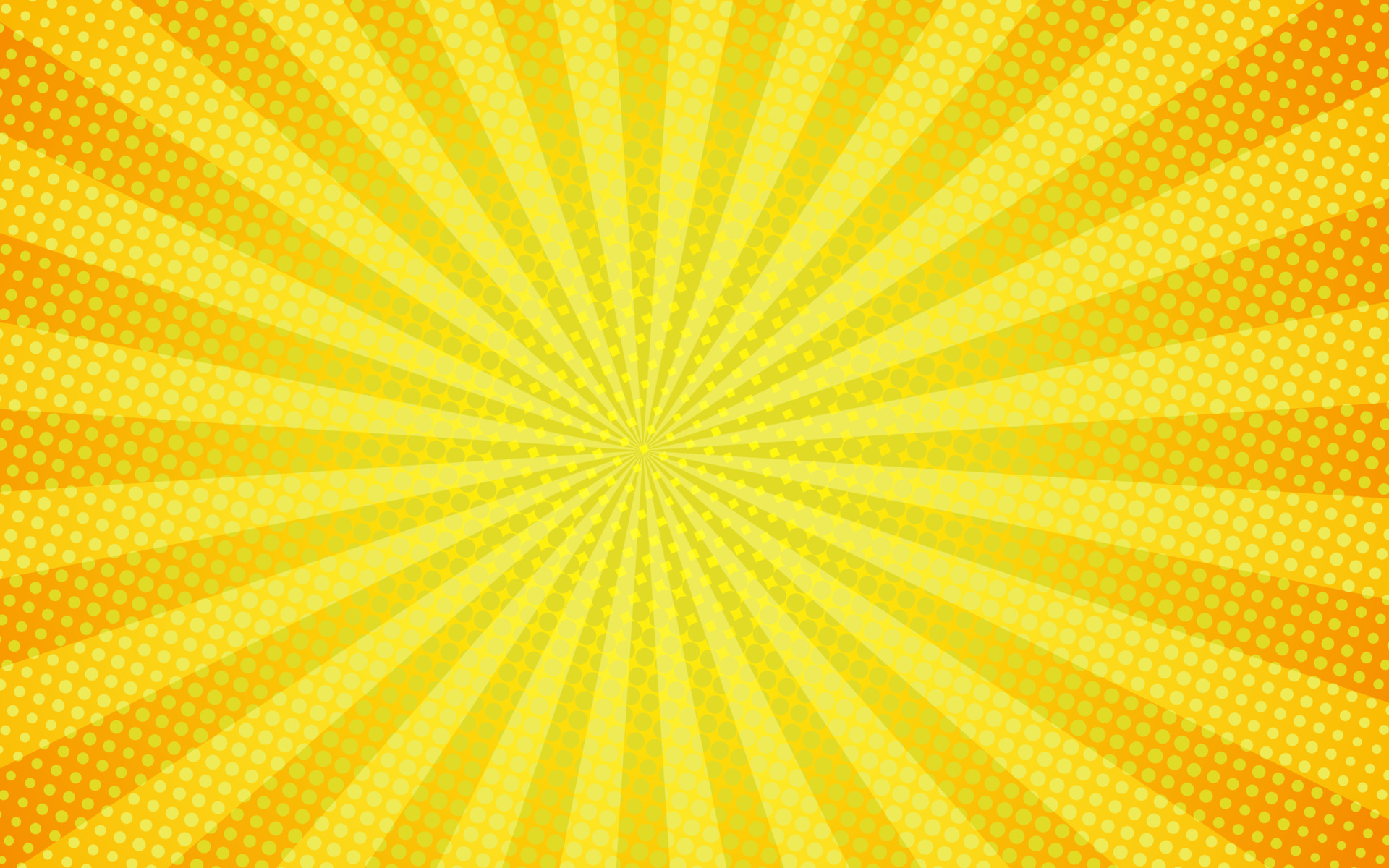 Sun rays retro vintage style on yellow and orange background, Comic pattern with starburst and ...