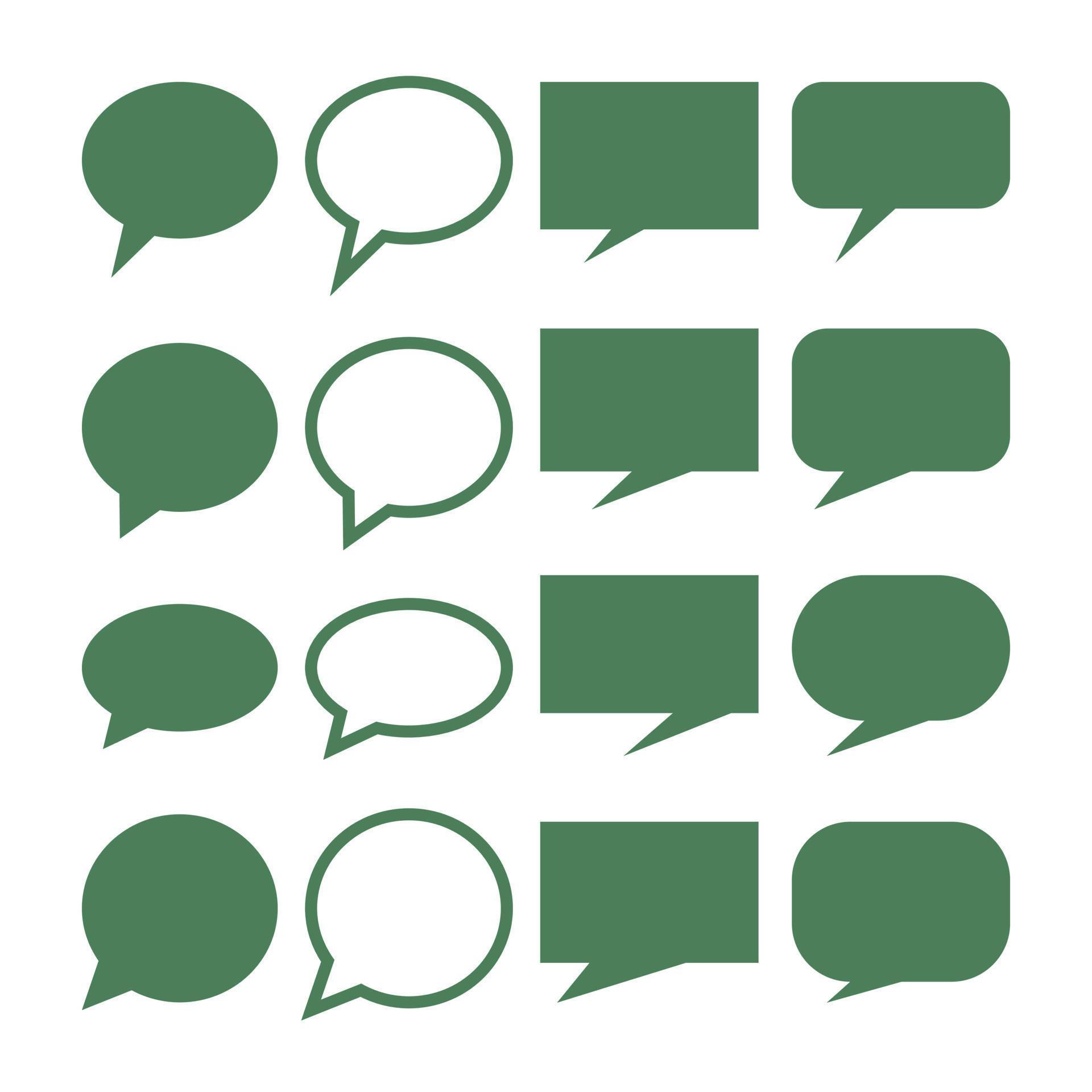 Chat message speech bubble set. Bubble chat vector template 9554466 ...