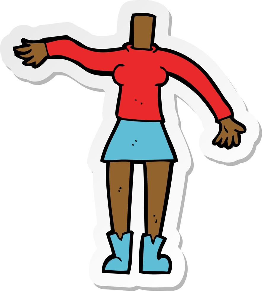 Sticker Of A Cartoon Female Body 9563456 Vector Art At Vecteezy