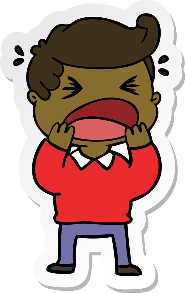 sticker of a cartoon shouting man 9564242 Vector Art at Vecteezy sticker of a cartoon shouting man 9564242 Vector Art at Vecteezy
