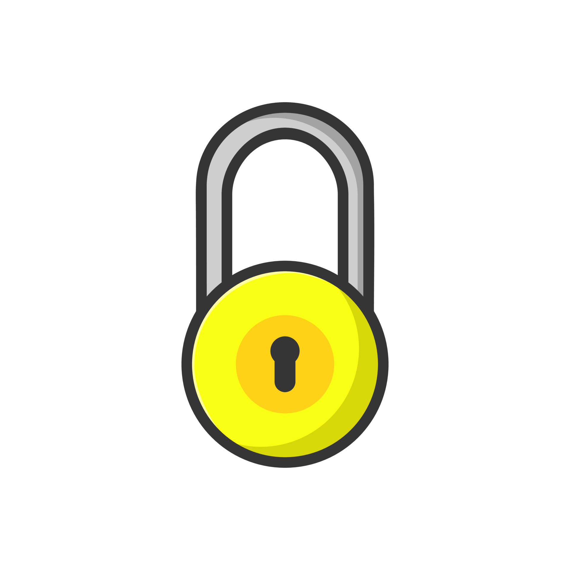 Round Padlock Icon. Rounded Padlock Logo. Vector Illustration. Isolated ...