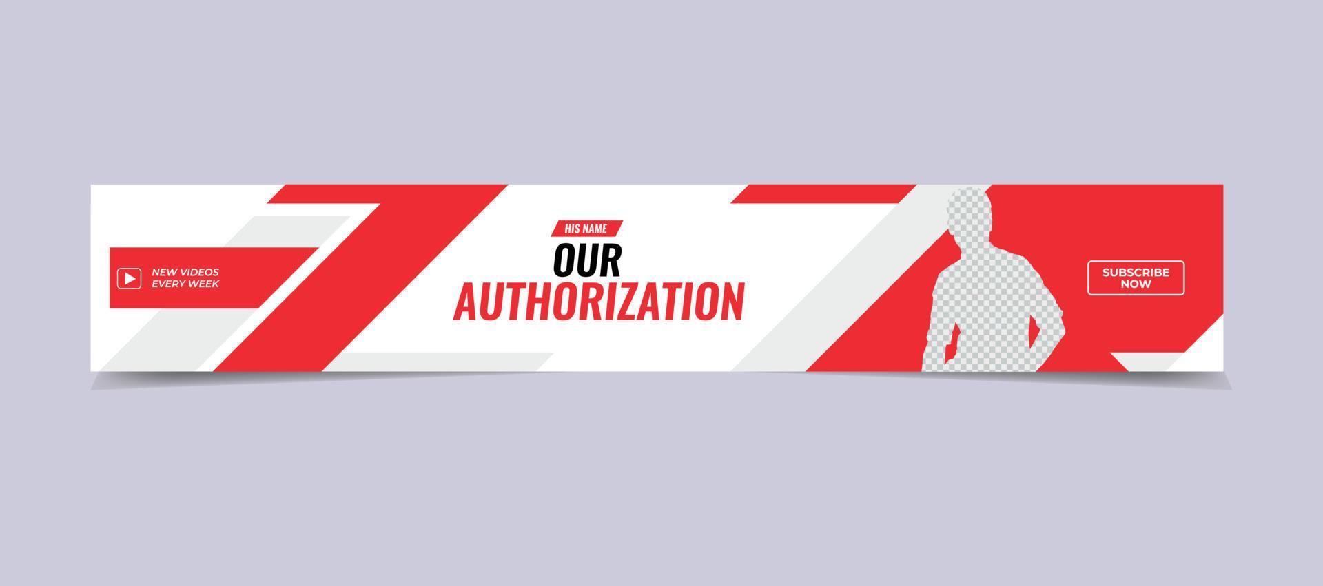 Creative Youtube Channel Art Or Youtube Header Template 9566841 Vector