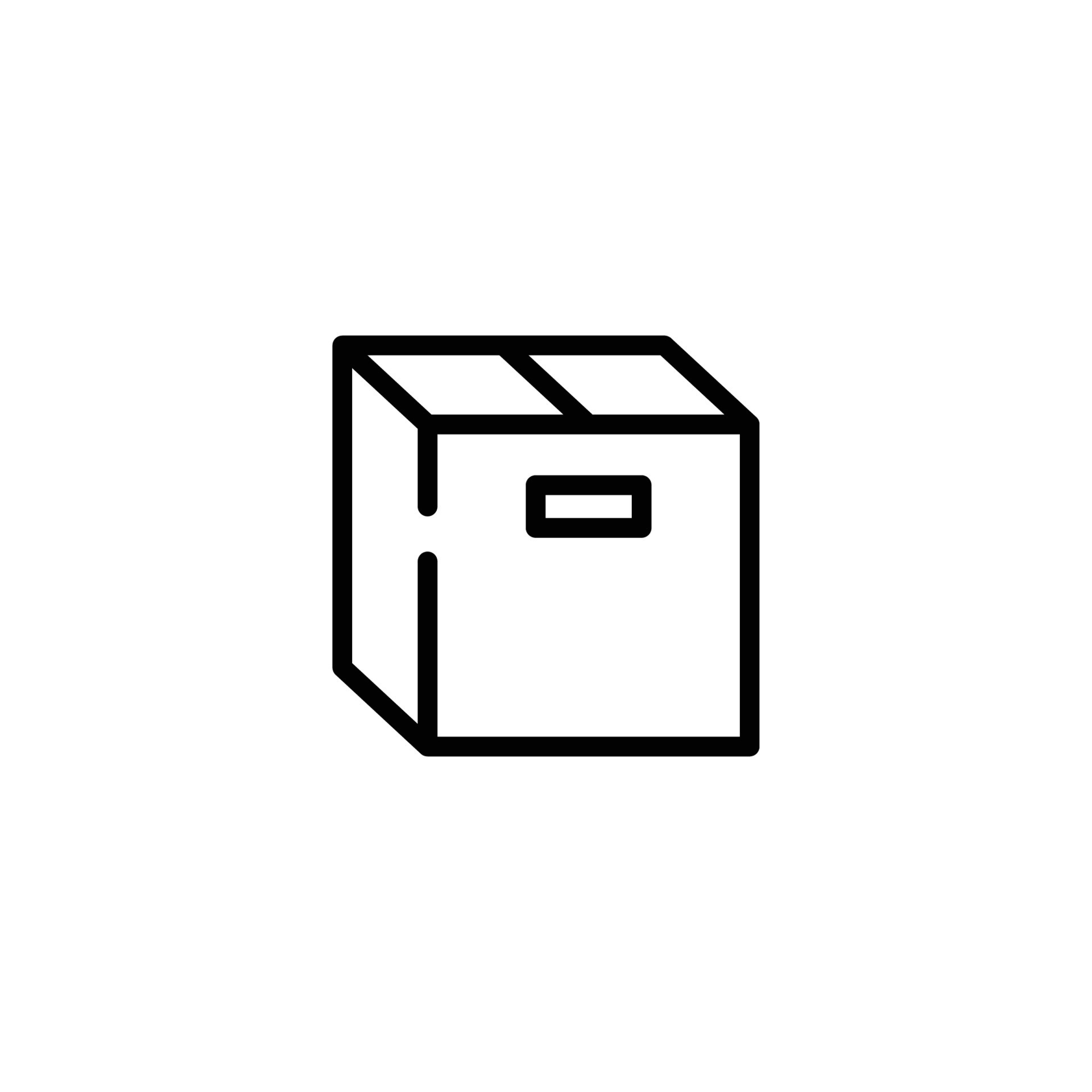 Box icon. Simple outline style. Cardboard, delivery package, parcel ...