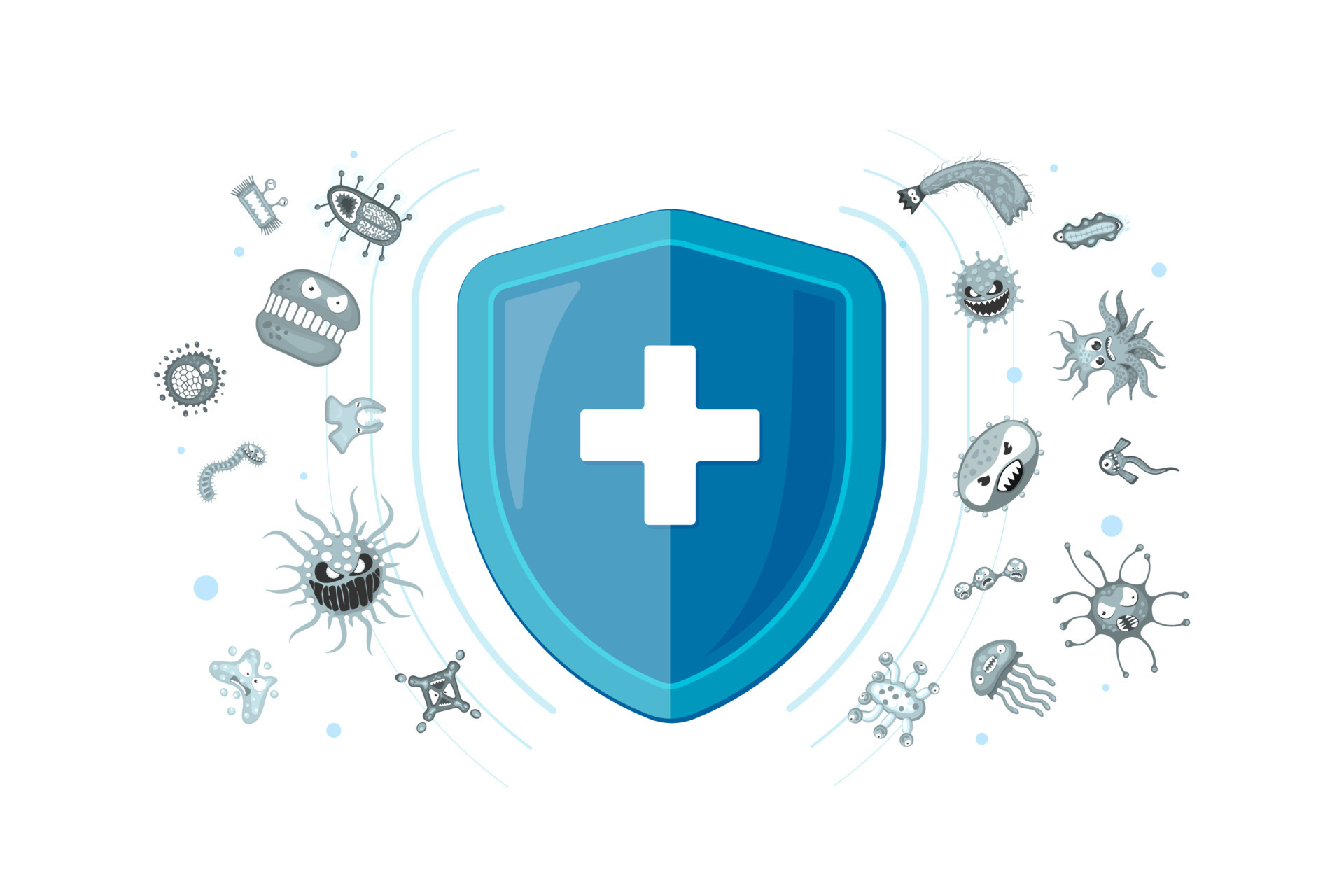 Immunity Hygienic Medical Prevention Blue Hygienic Shield Protecting