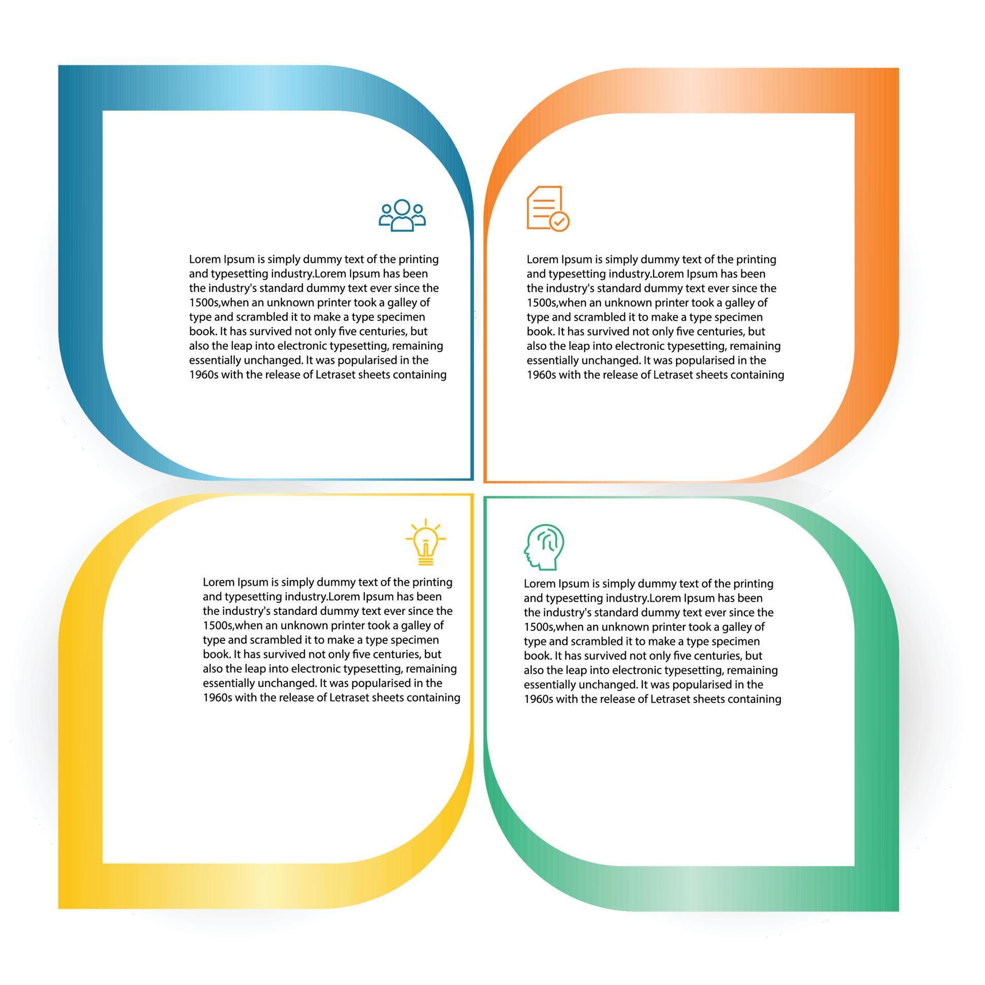 Infographic Rectangle Shape Vector Template Process Concept Step For Strategy 9571257 Vector Art