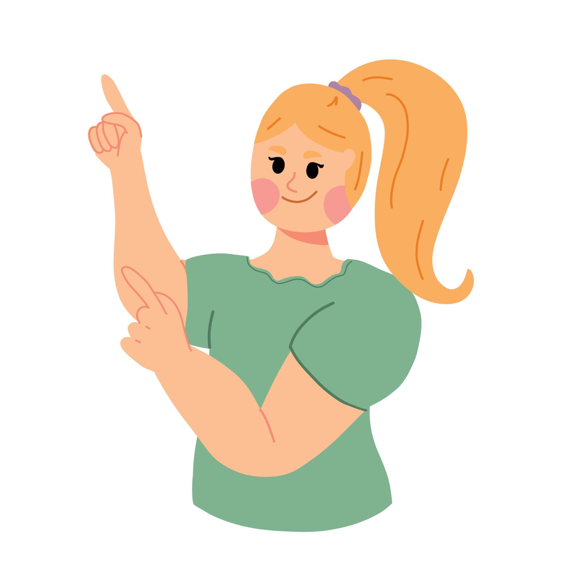 pointing woman illustration 9572008 Vector Art at Vecteezy