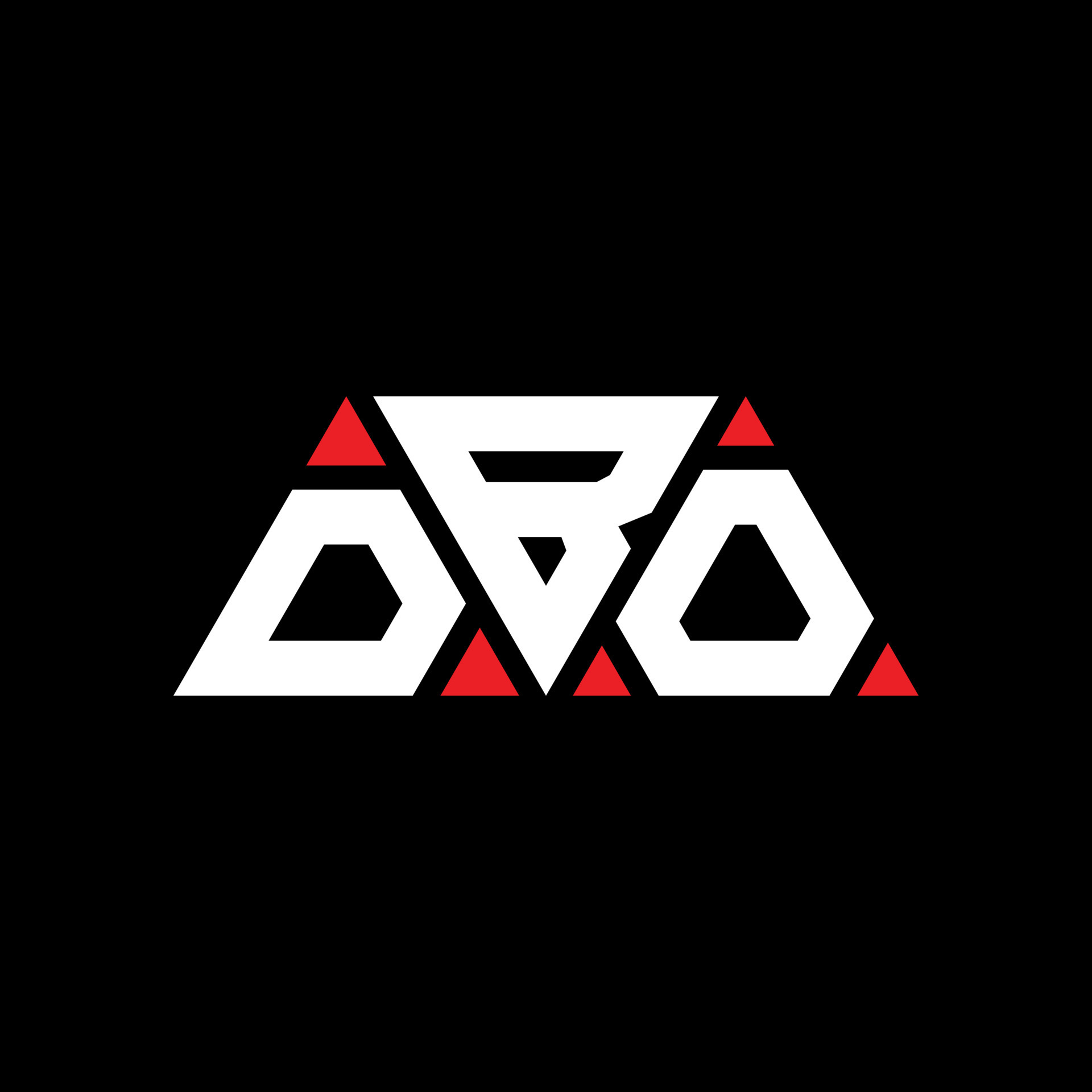 diseño de logotipo de letra de triángulo dbo con forma de triángulo. monograma de diseño del ...