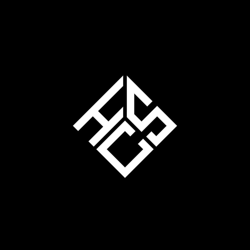 diseño del logotipo de la letra hcs sobre fondo negro. concepto de logotipo de letra de ...