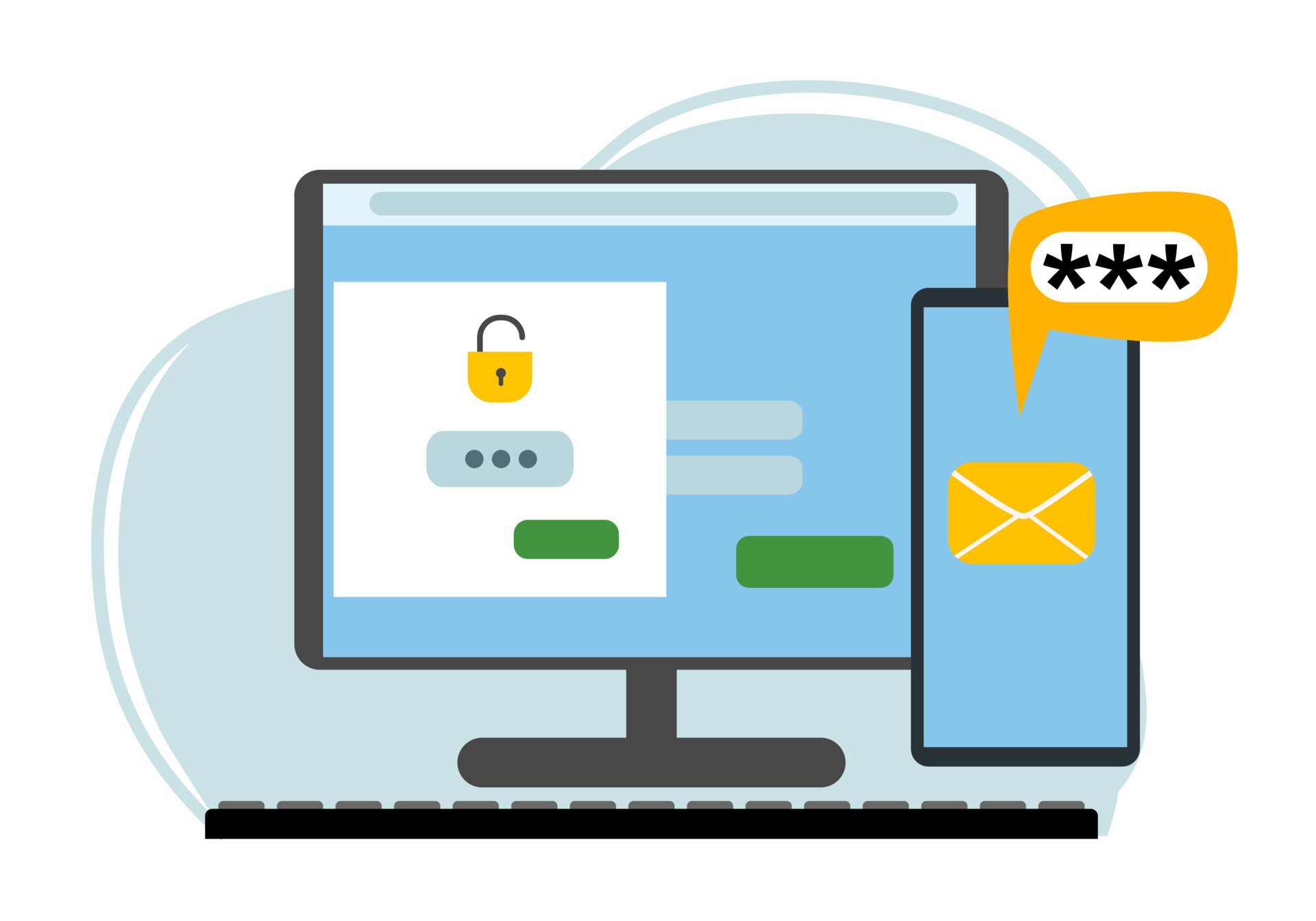 Two Factor Authentication Security 9573504 Vector Art At Vecteezy