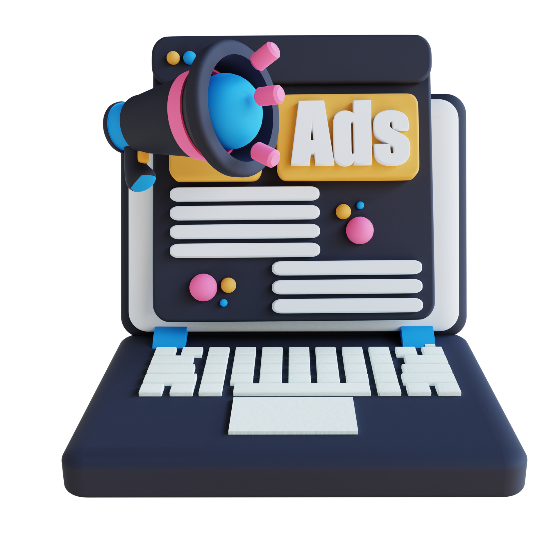 3D illustration online advertisement 9584469 PNG