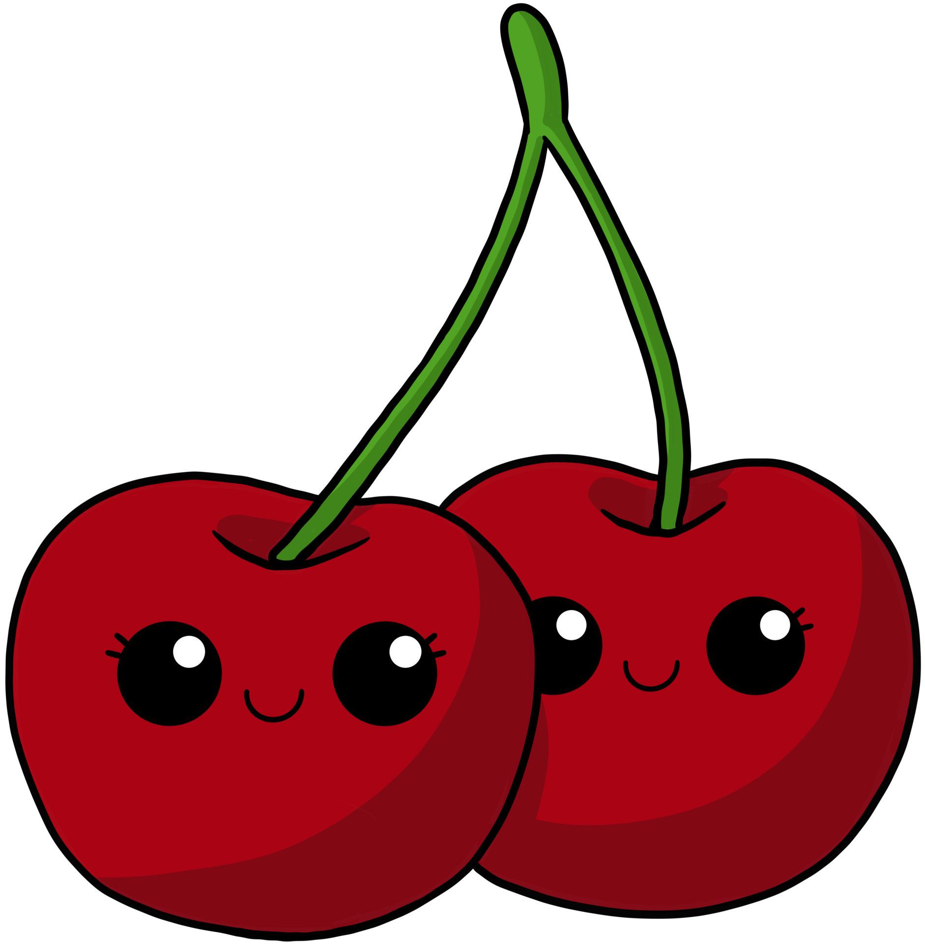 Cute And Smile Cartoon Fruit Colorful Character Cherry 9584946 Png