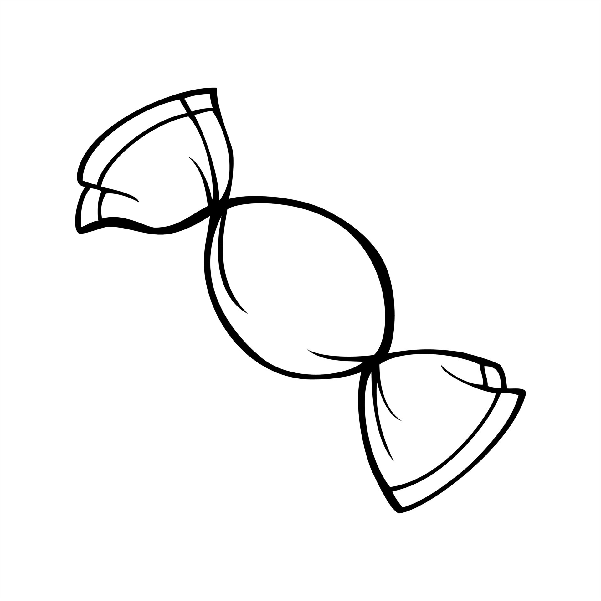 Monochrome Picture Delicious Round Candy In A Paper Wrapper Vector Illustration On A White